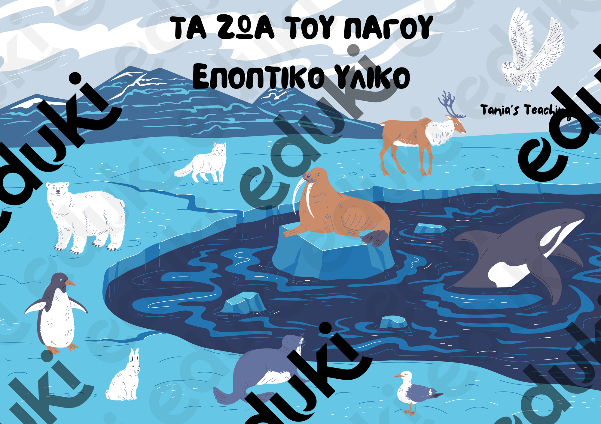 ΤΑ ΖΩΑ ΤΟΥ ΠΑΓΟΥ-ΕΠΟΠΤΙΚΟ ΥΛΙΚΟ - Εκπαιδευτικό υλικό για το μάθημα