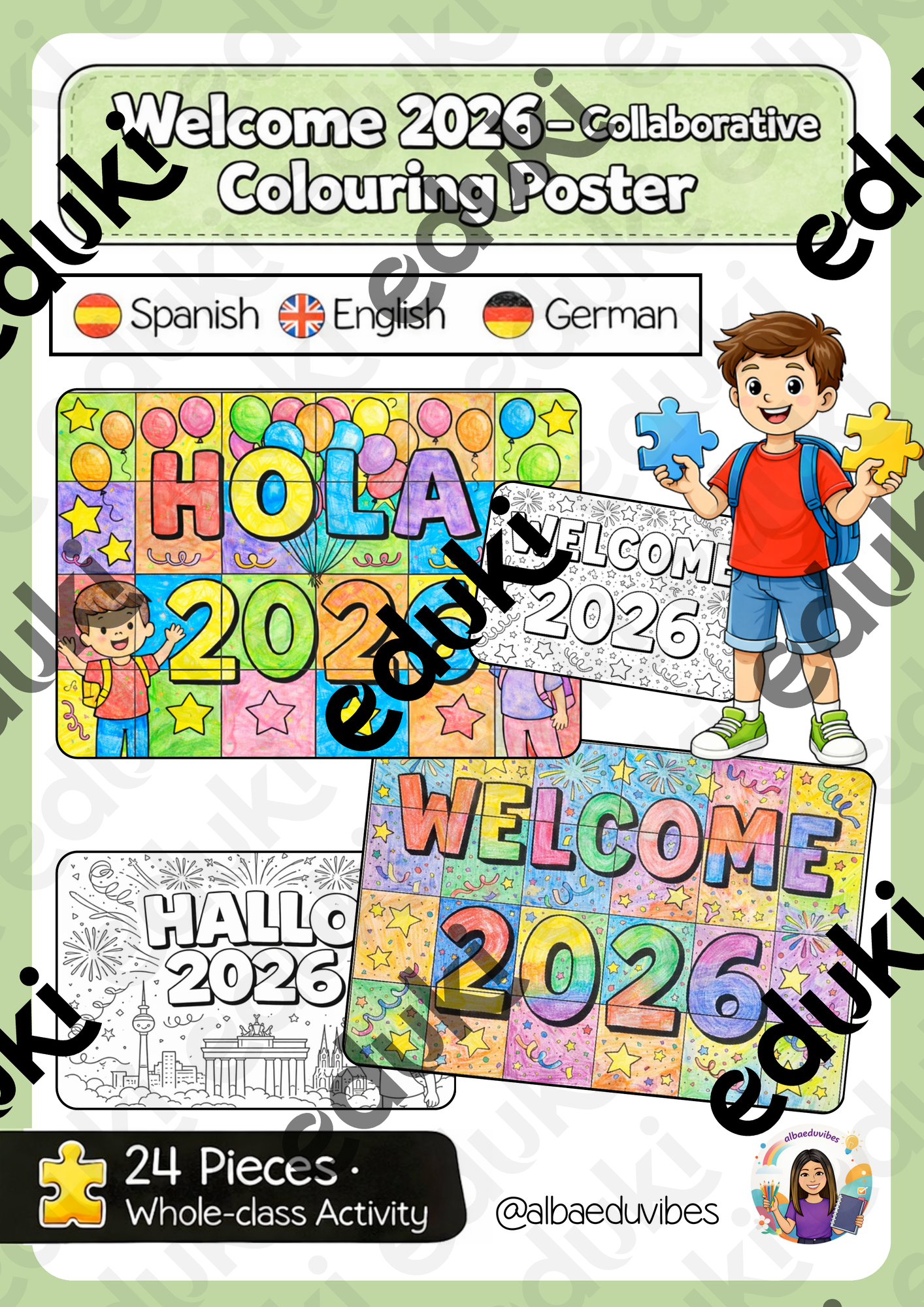 Affiche collaborative 2026 à colorier – Bienvenue 2026 - Ressource ...