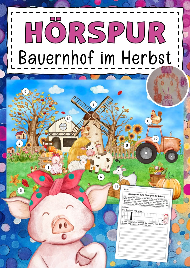 Interaktive und analoge Hörspurgeschichte: Herbst auf dem Bauernhof ...