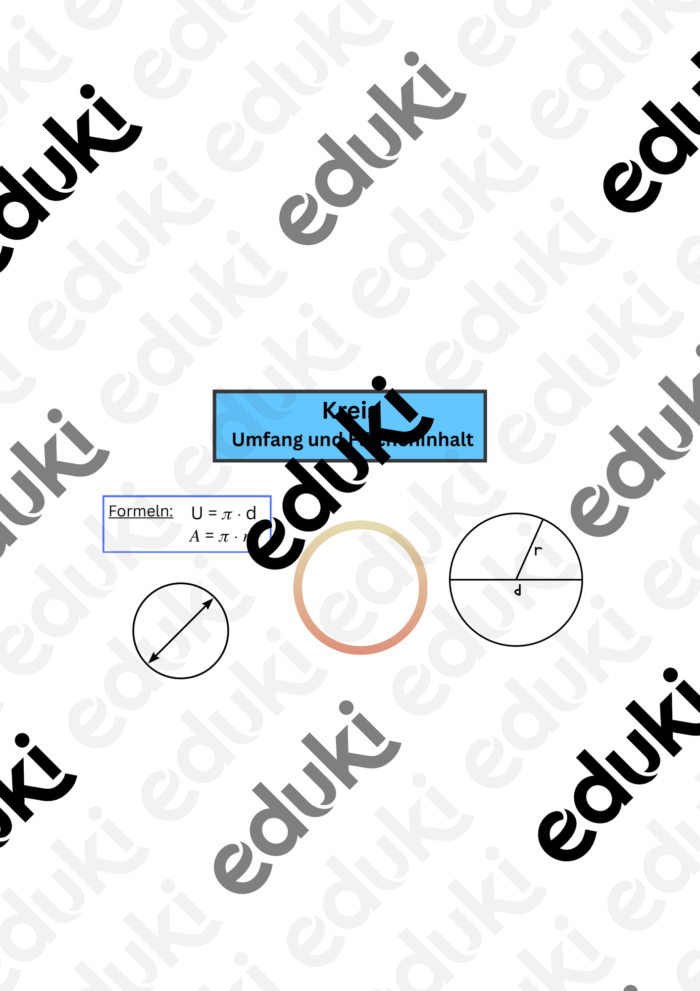 Kreis - Flächeninhalt und Umfang - Aufgaben mit Lösungen ...