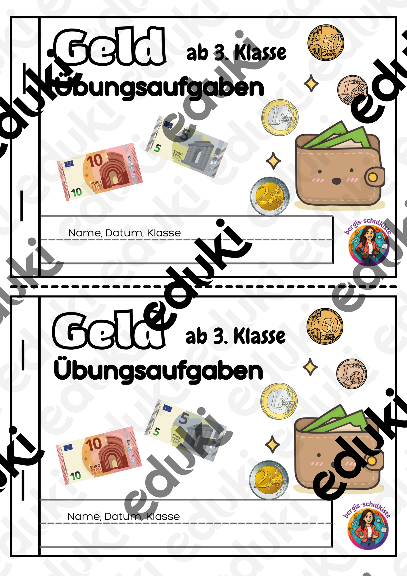 Mini-Heft - Mathe - Thema Geld (ab 3.Klasse) – Unterrichtsmaterial im ...