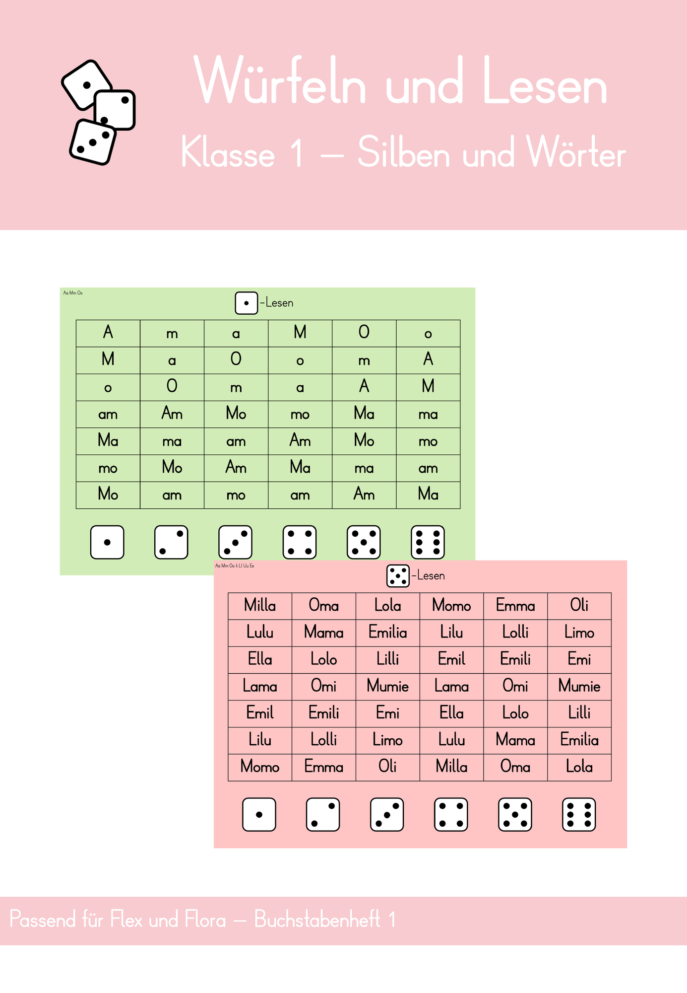 Würfeln und Lesen - Flex und Flora Buchstabenheft 1 ...