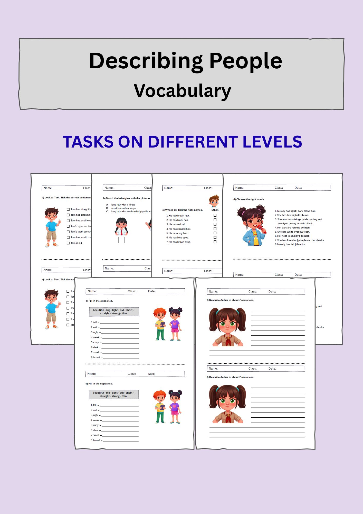 Describing People: Vocabulary (English) – Unterrichtsmaterial im Fach ...