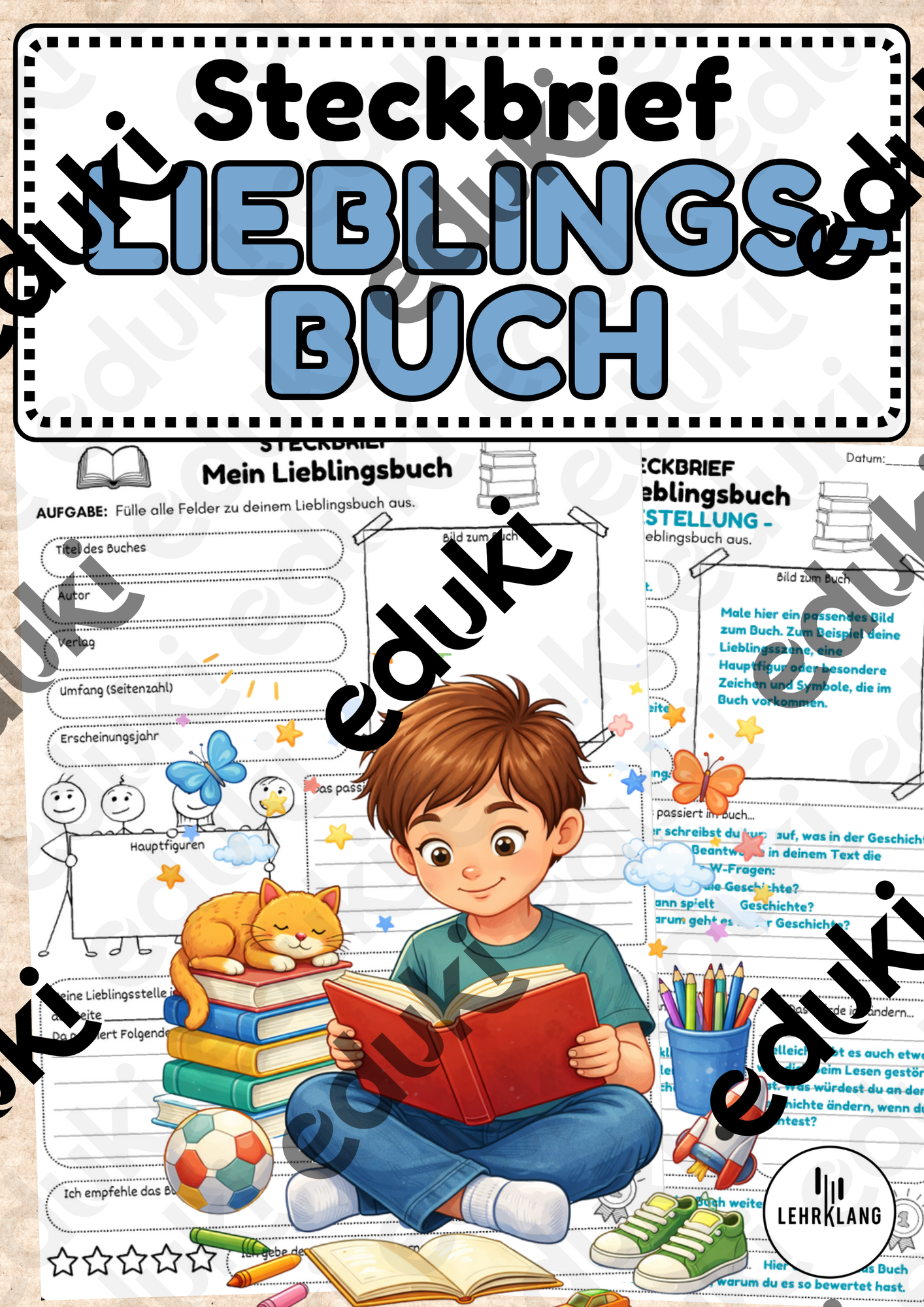 Steckbrief: Mein Lieblingsbuch - Deutsch Jg.4/5/6 – Unterrichtsmaterial ...