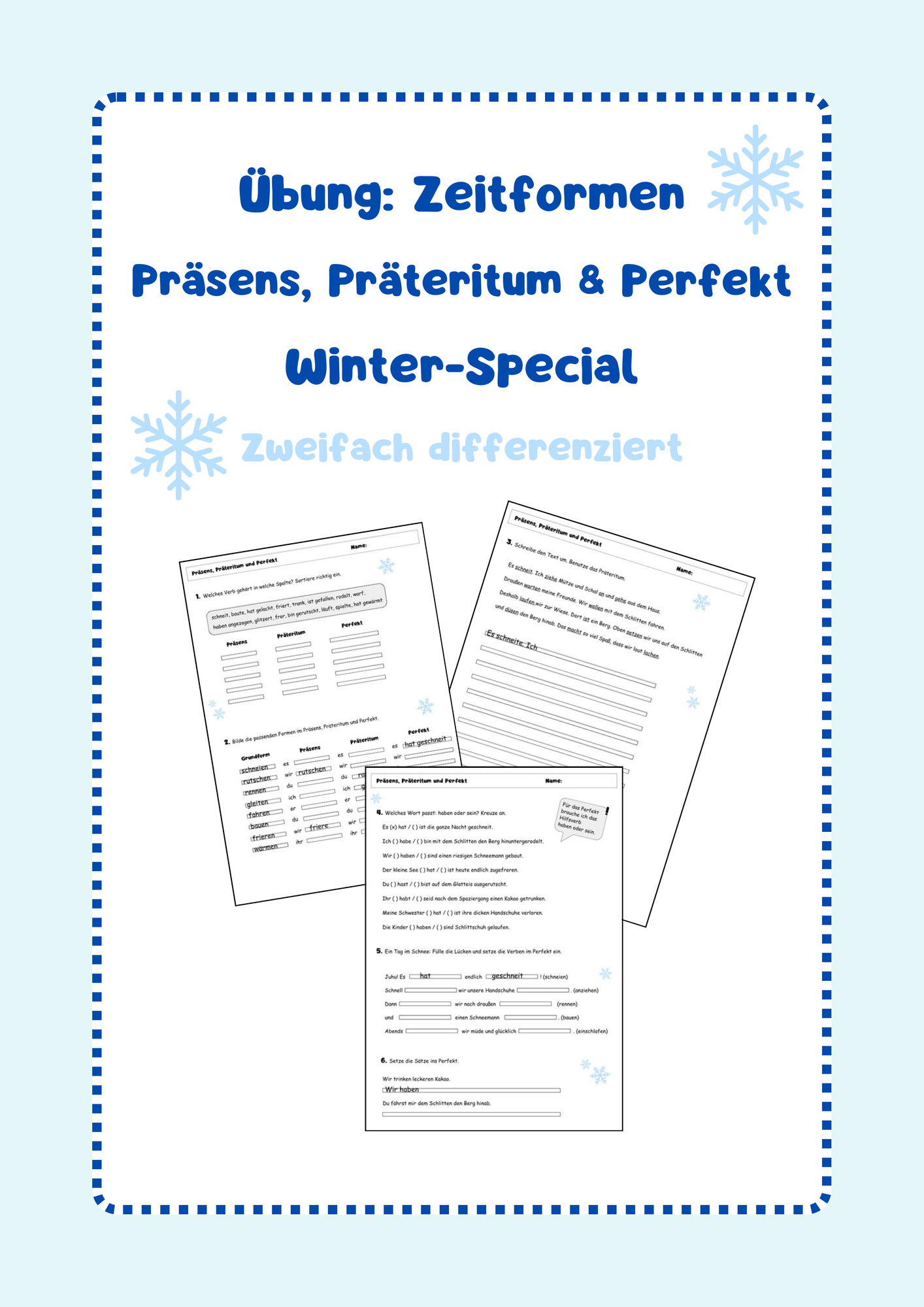 Zeitformen: Präsens, Präteritum und Perfekt (Winter ...