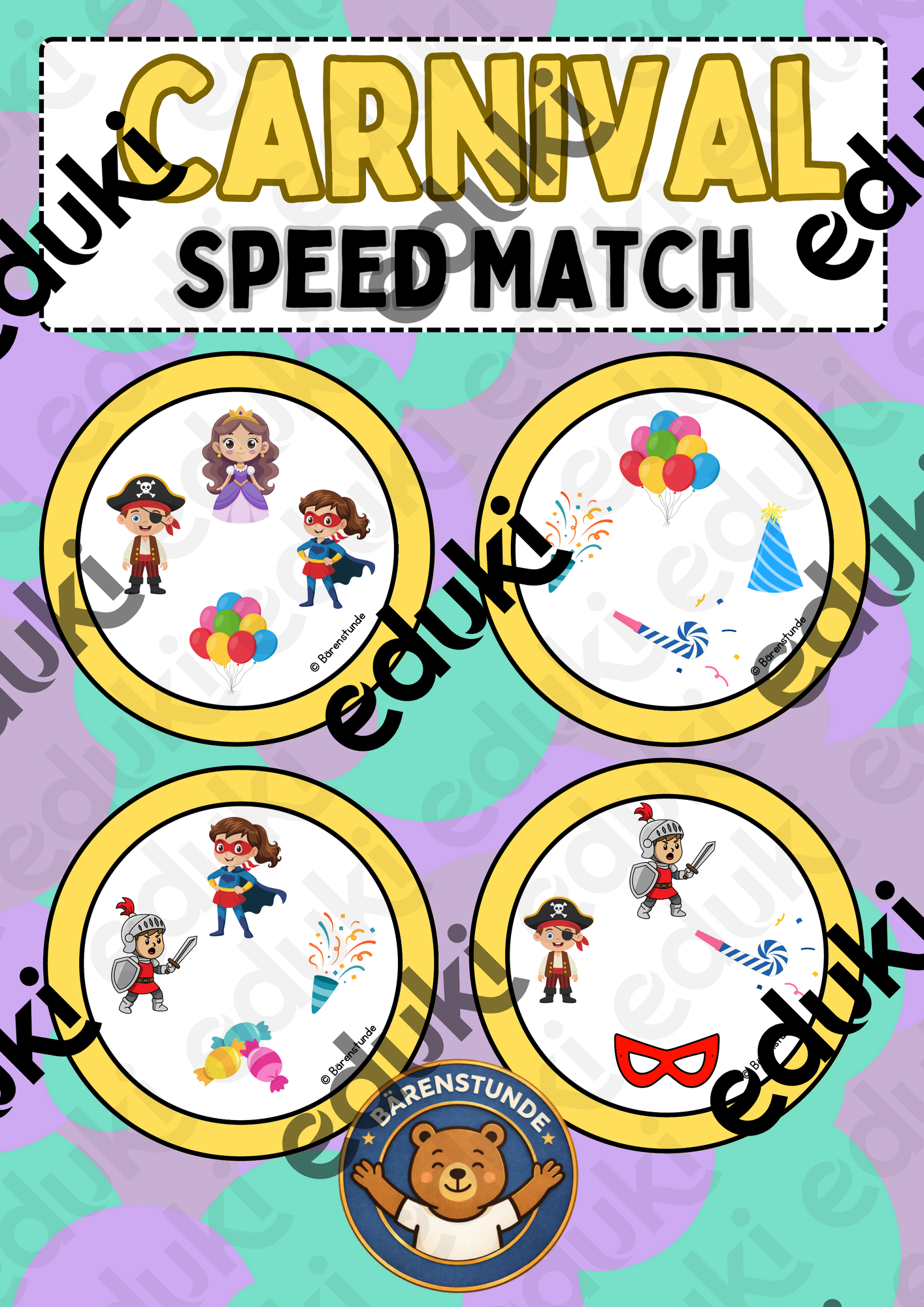 Carnival: Speed Match (Englisch / DaZ Wortschatzspiel Grundschule ...