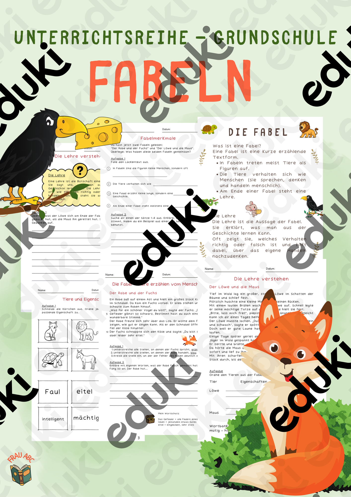 FABELN 🦁 - Grundschule Unterrichtsreihe + Poster – Unterrichtsmaterial ...