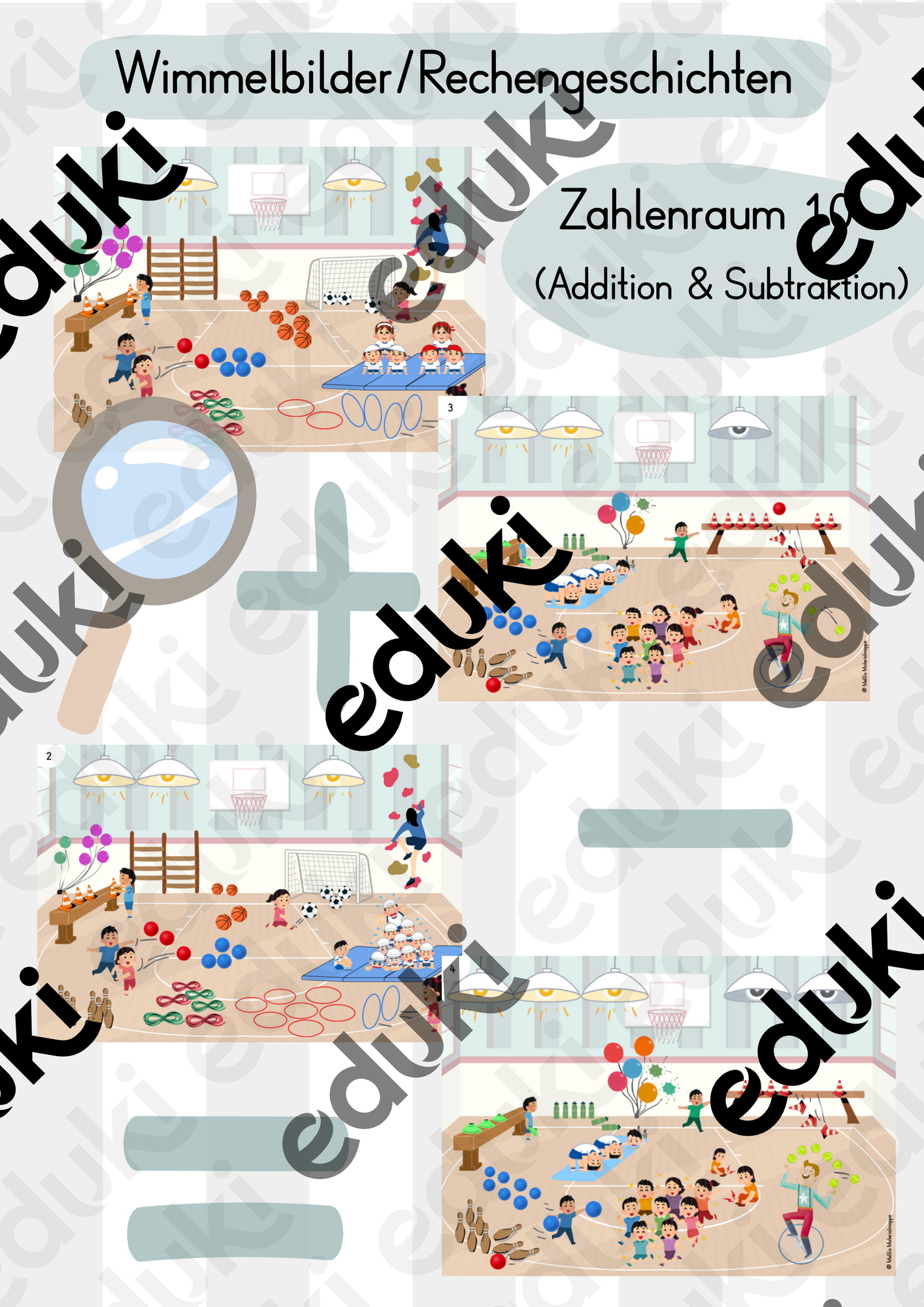 Wimmelbilder Mathe ZR 10 (Addition/Subtraktion) – Unterrichtsmaterial ...