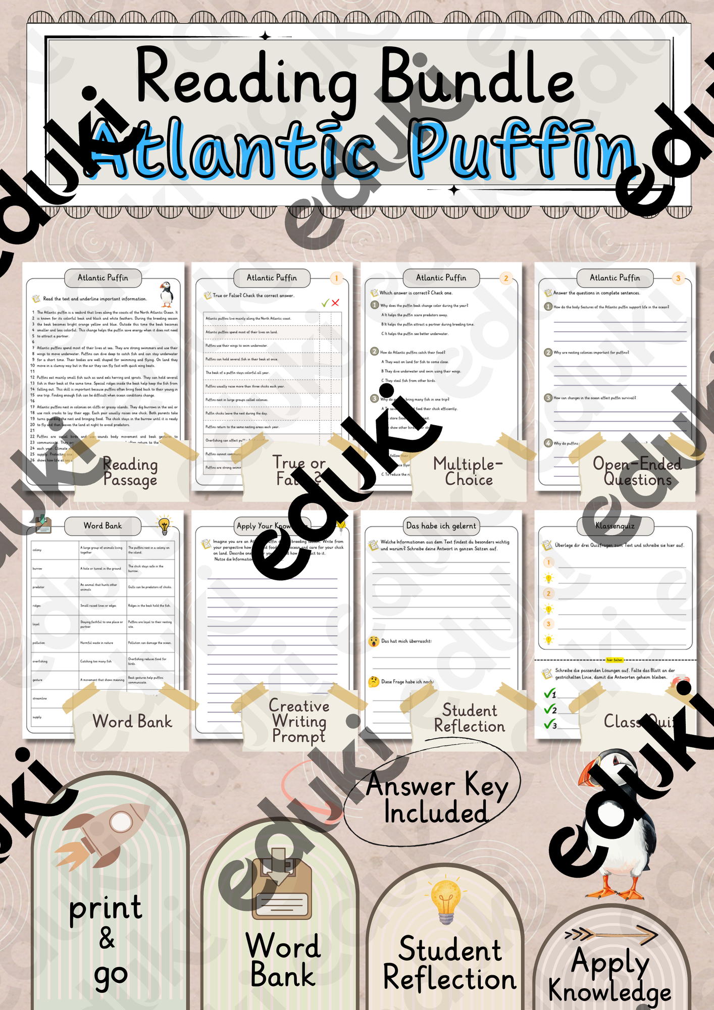 Atlantic Puffin Premium Reading Comprehension Bundle ...