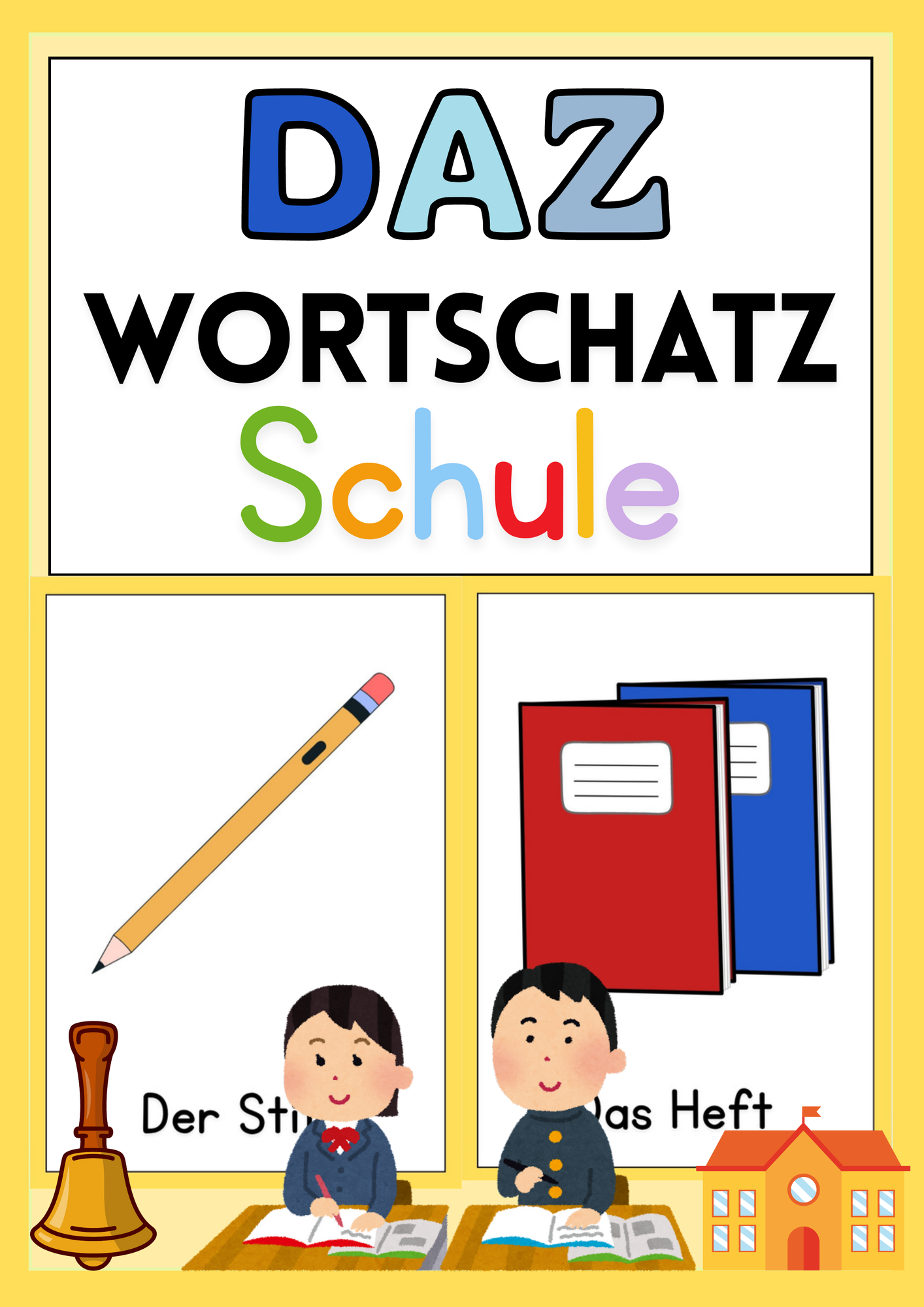 DAZ Wortschatz - Schule: 30 Wort-, und Bildkarten – Unterrichtsmaterial ...