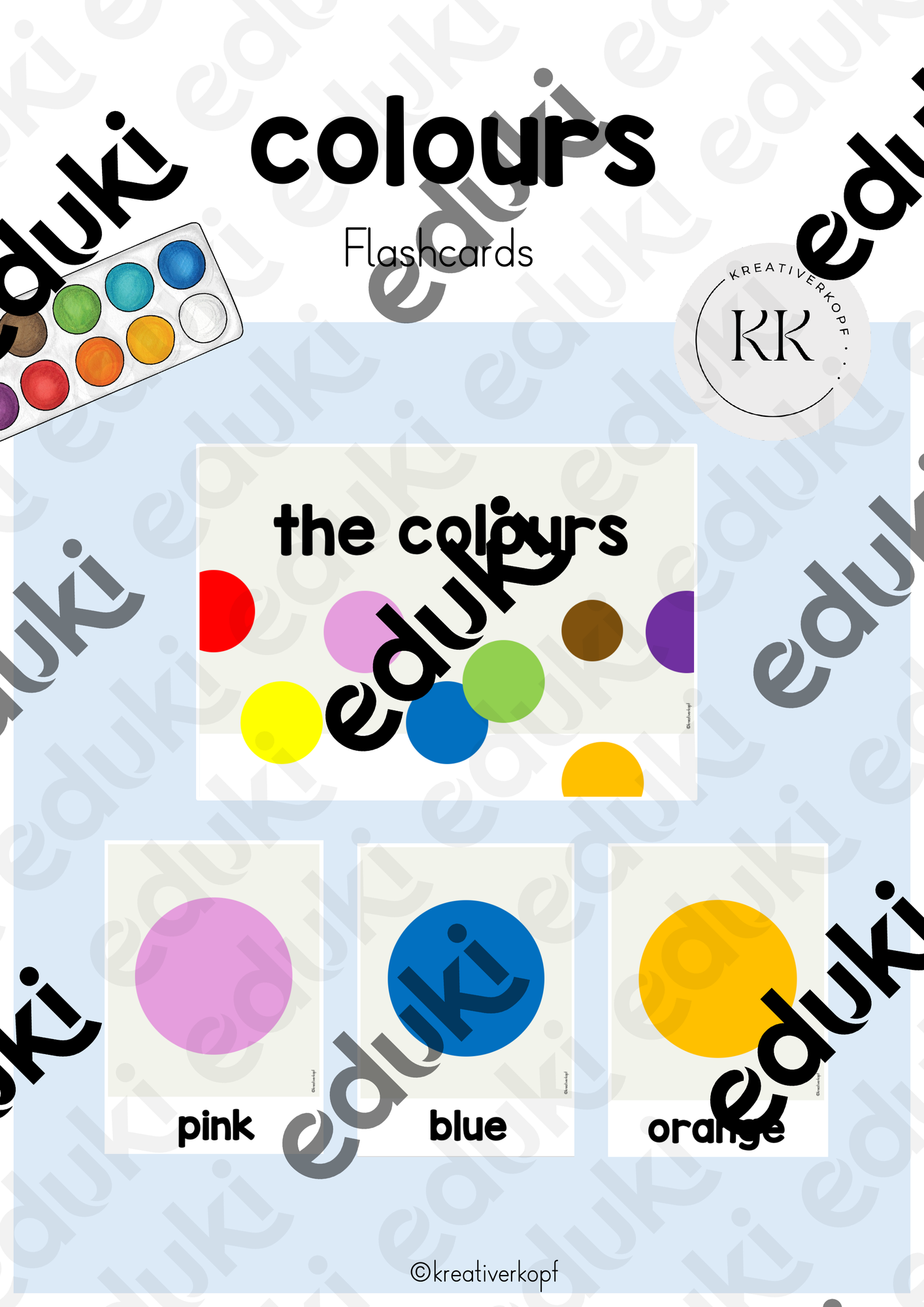 colours - flashcards / word cards – Unterrichtsmaterial im Fach Englisch