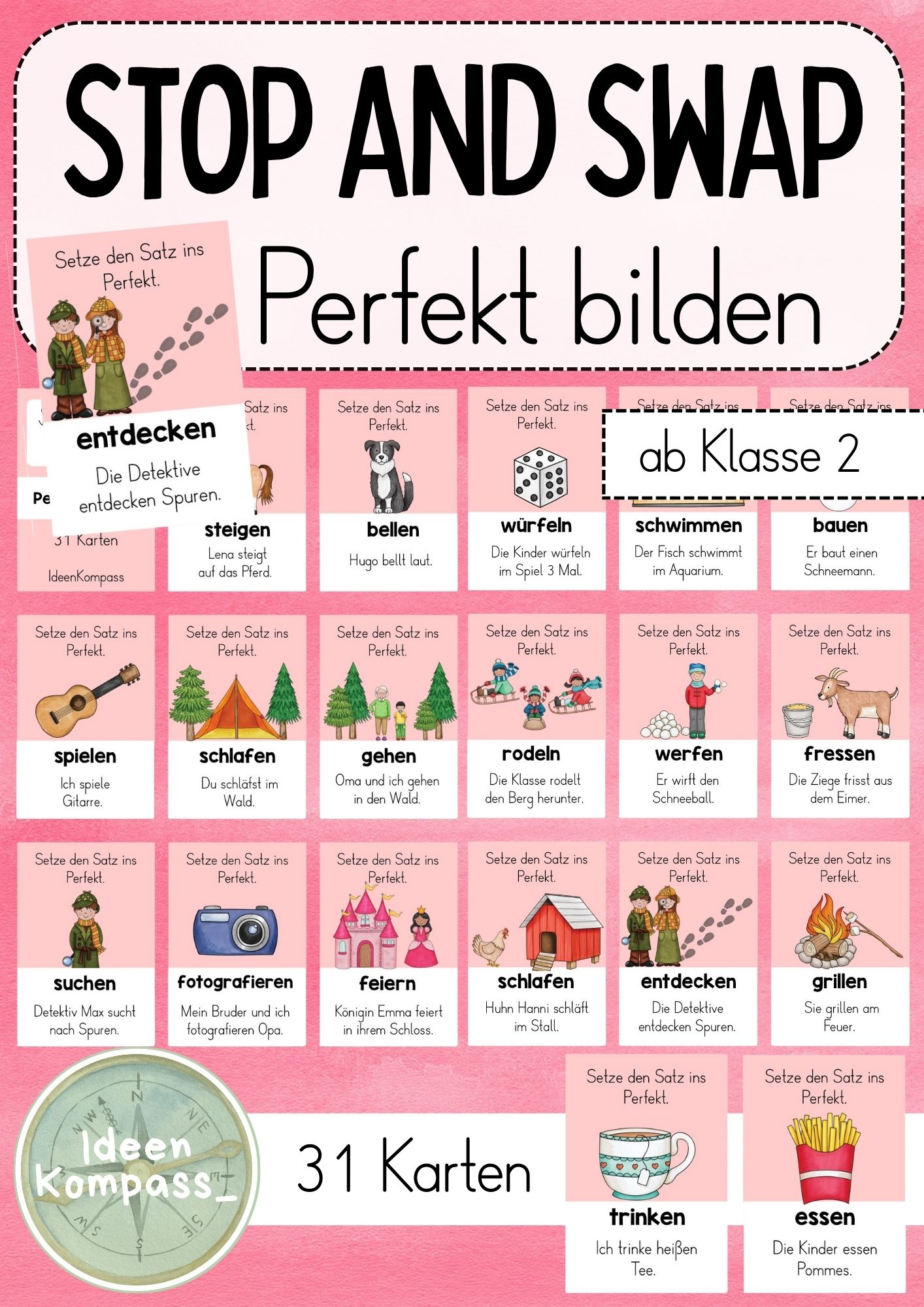 Stop and Swap Perfekt bilden - 31 Karten – Unterrichtsmaterial im Fach ...