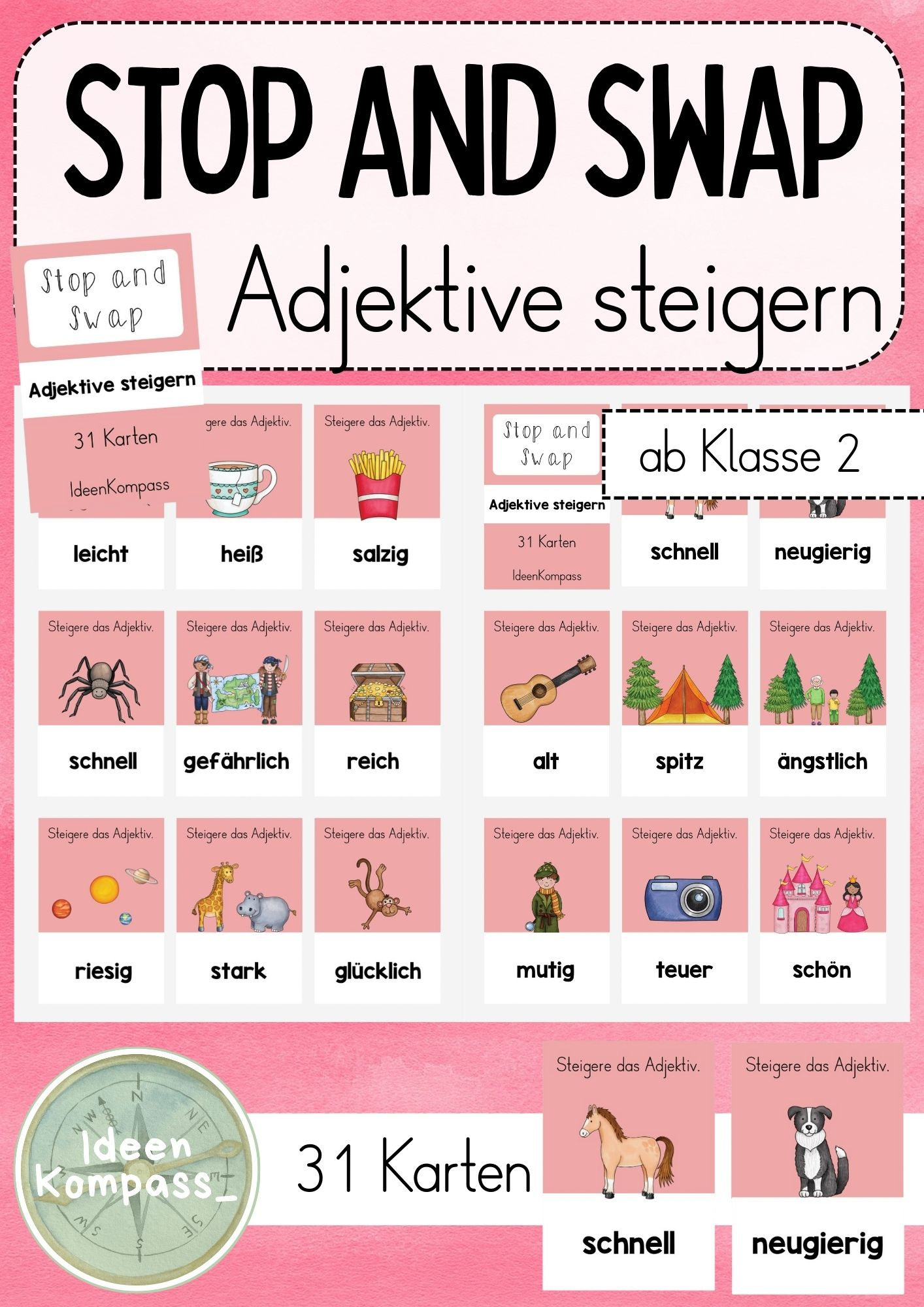 Stop and Swap Adjektive steigern - 31 Karten – Unterrichtsmaterial im ...