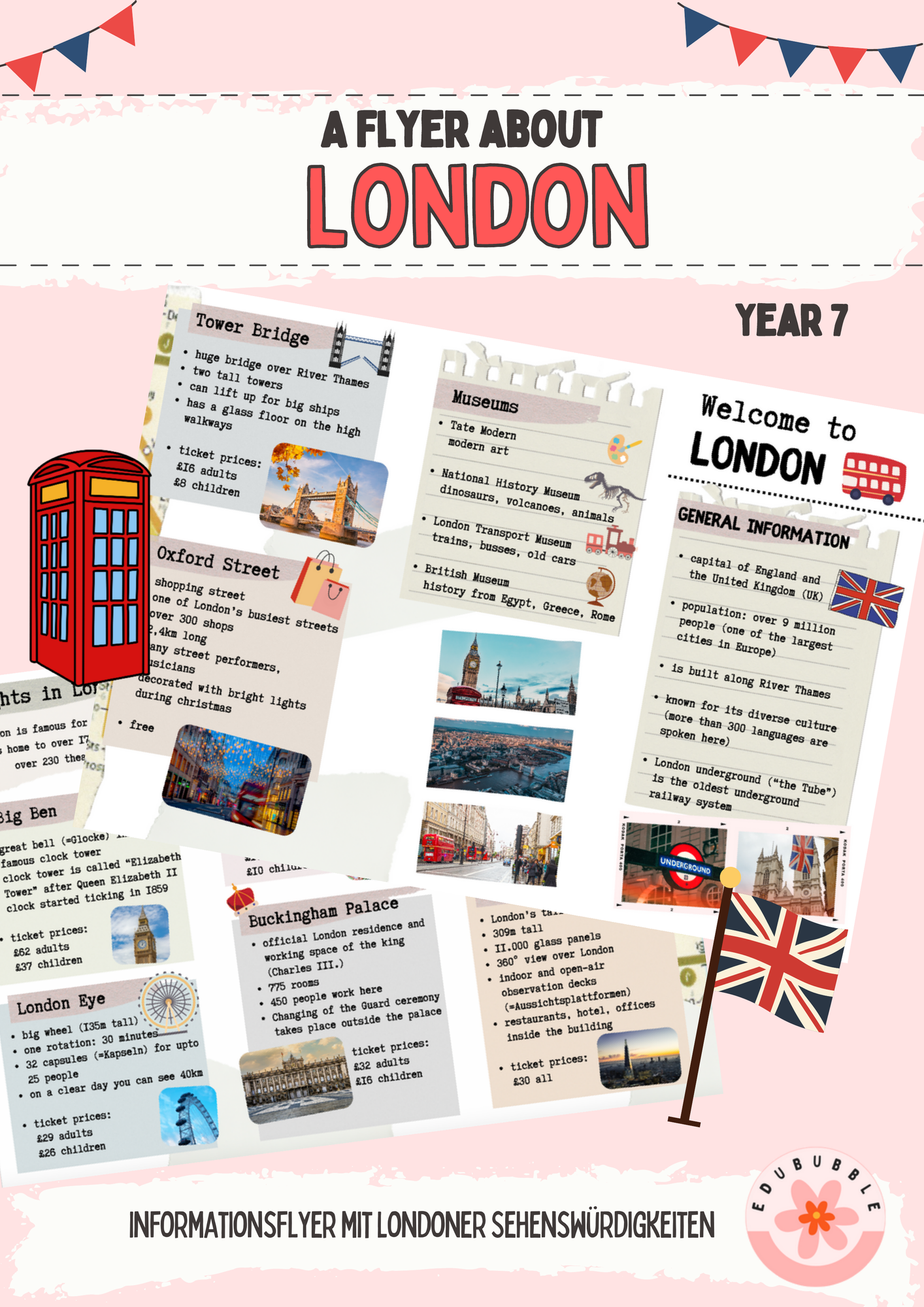 Flyer London Sights Unterrichtsmaterial Im Fach Englisch Flyer London Sights Unterrichtsmaterial Im Fach Englisch