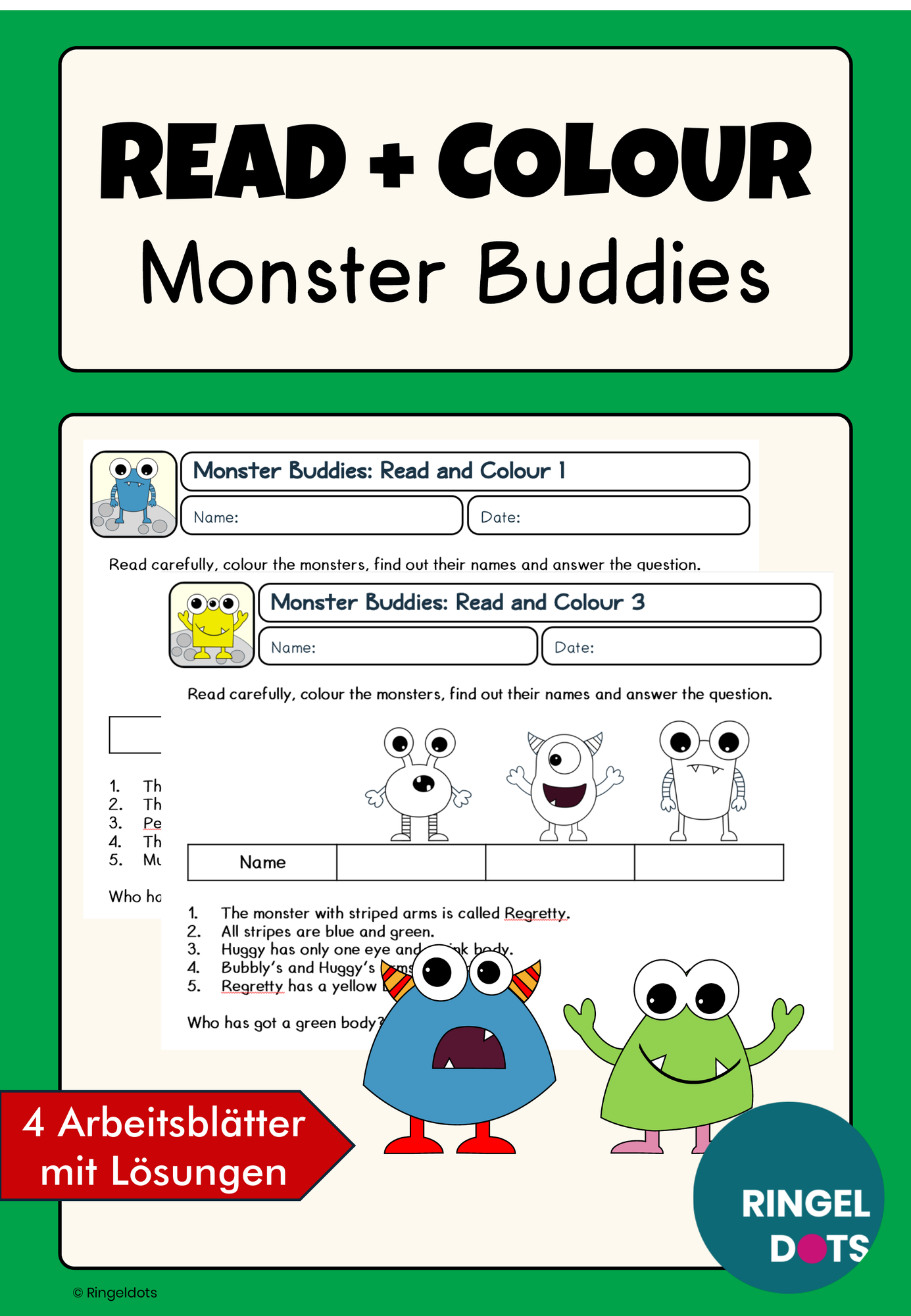 Monster Buddies: Read and Colour (Mini-Logical) – Unterrichtsmaterial ...