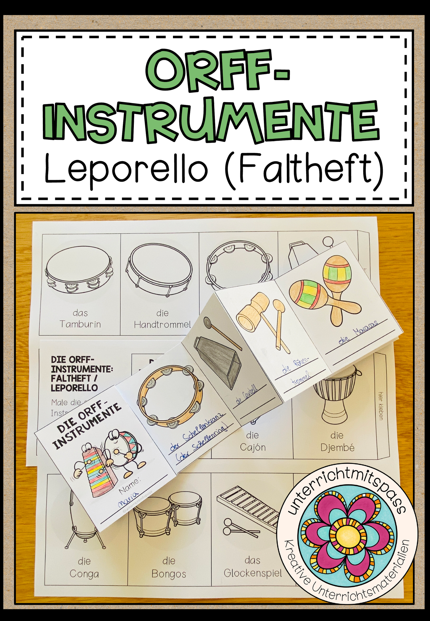ORFF-INSTRUMENTE - Leporello (Faltheft) – Unterrichtsmaterial im Fach Musik