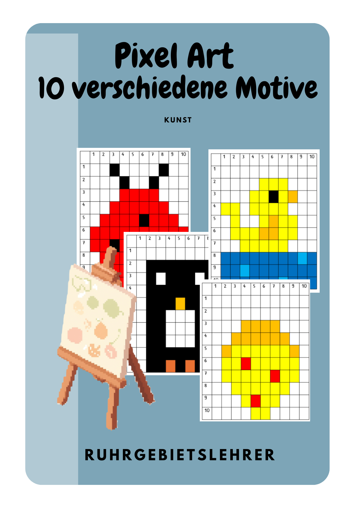 Pixel Art Kunst Motive – Unterrichtsmaterial im Fach Kunst