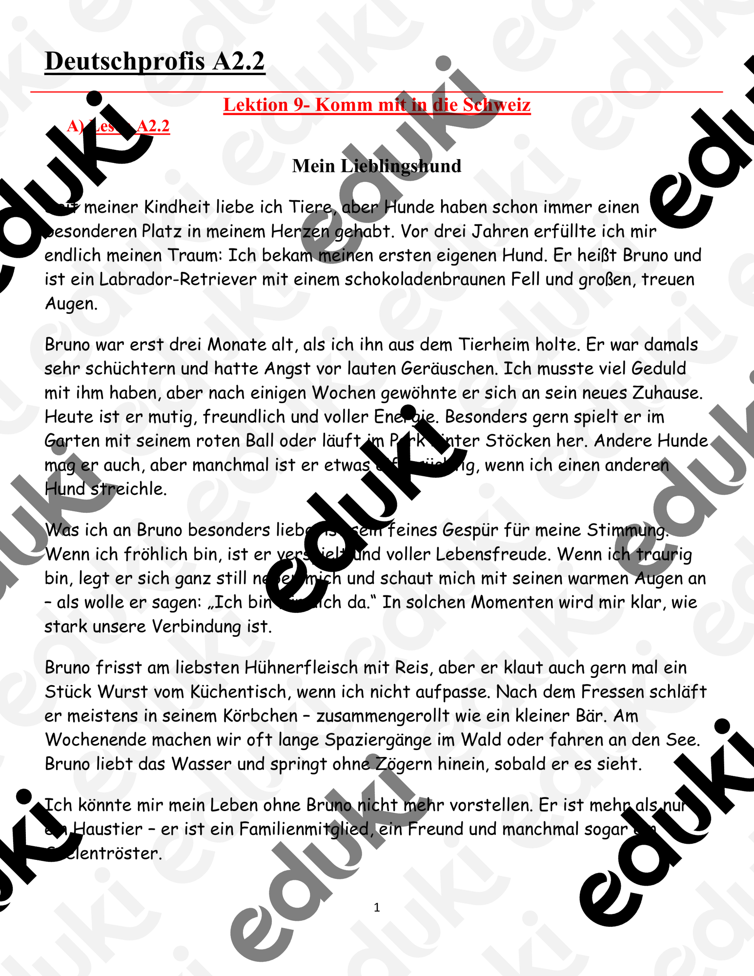 Deutschprofis A2.2 Lektion 9 Komm mit in die Schweiz ...