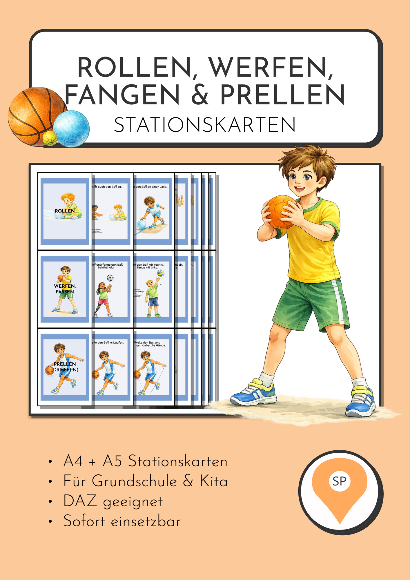 Stationskarten Bälle - Rollen, Werfen, Fangen & Prellen | Sport ...