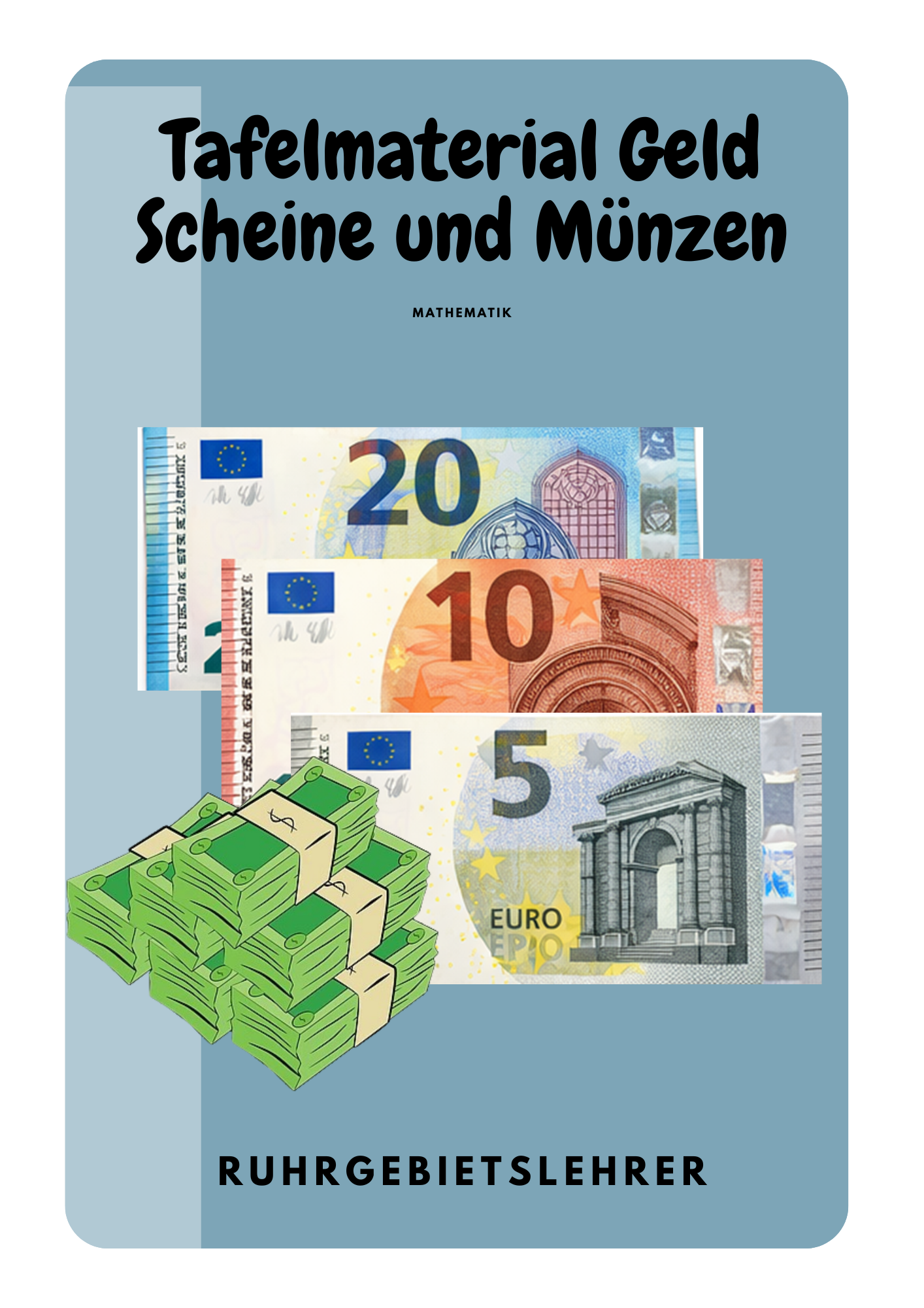 Tafelmaterial Geld Scheine und Münzen Euro – Unterrichtsmaterial im ...