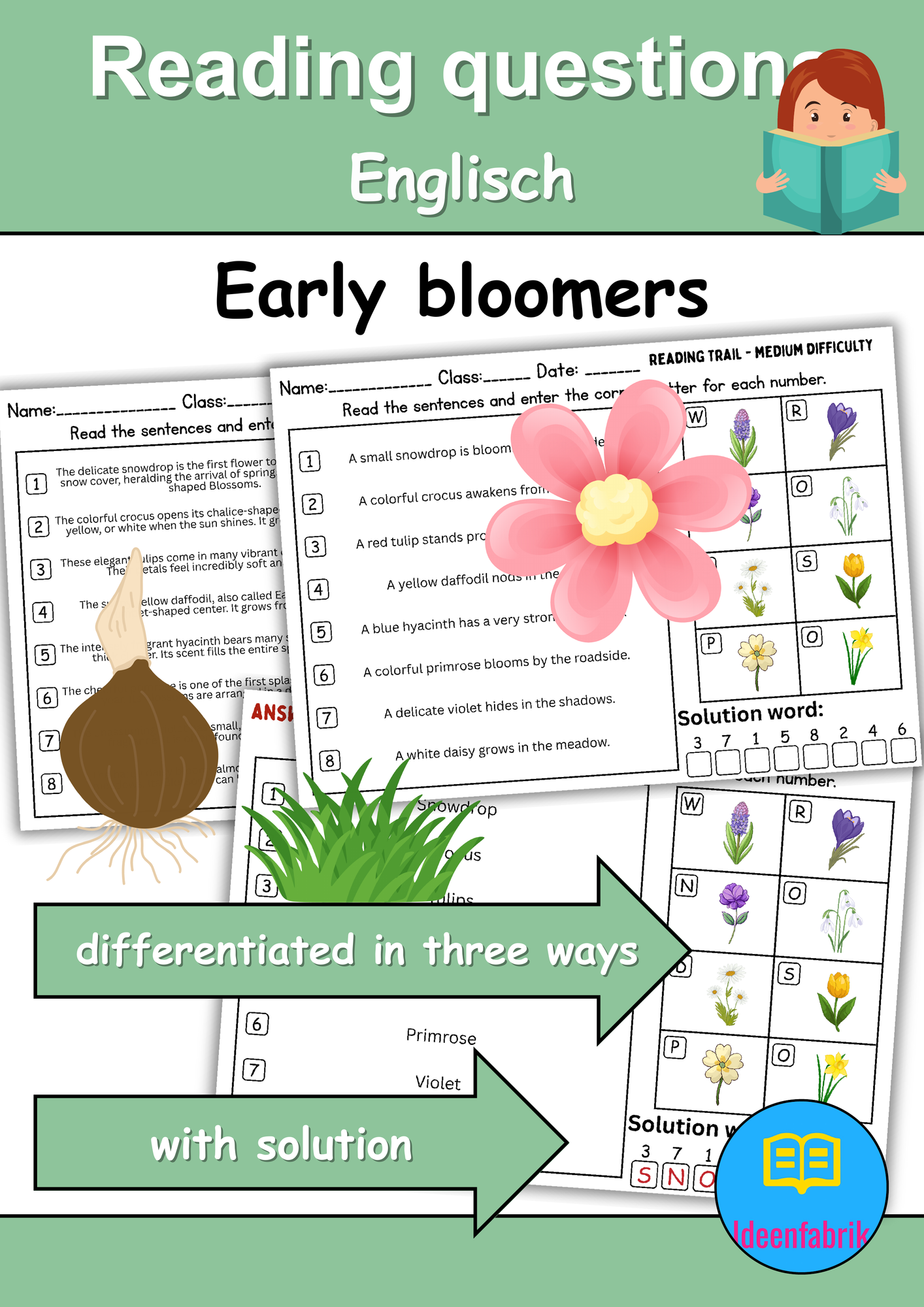 Frühblüher / Early Bloomer: Lesespur / Leserätsel Englisch ...
