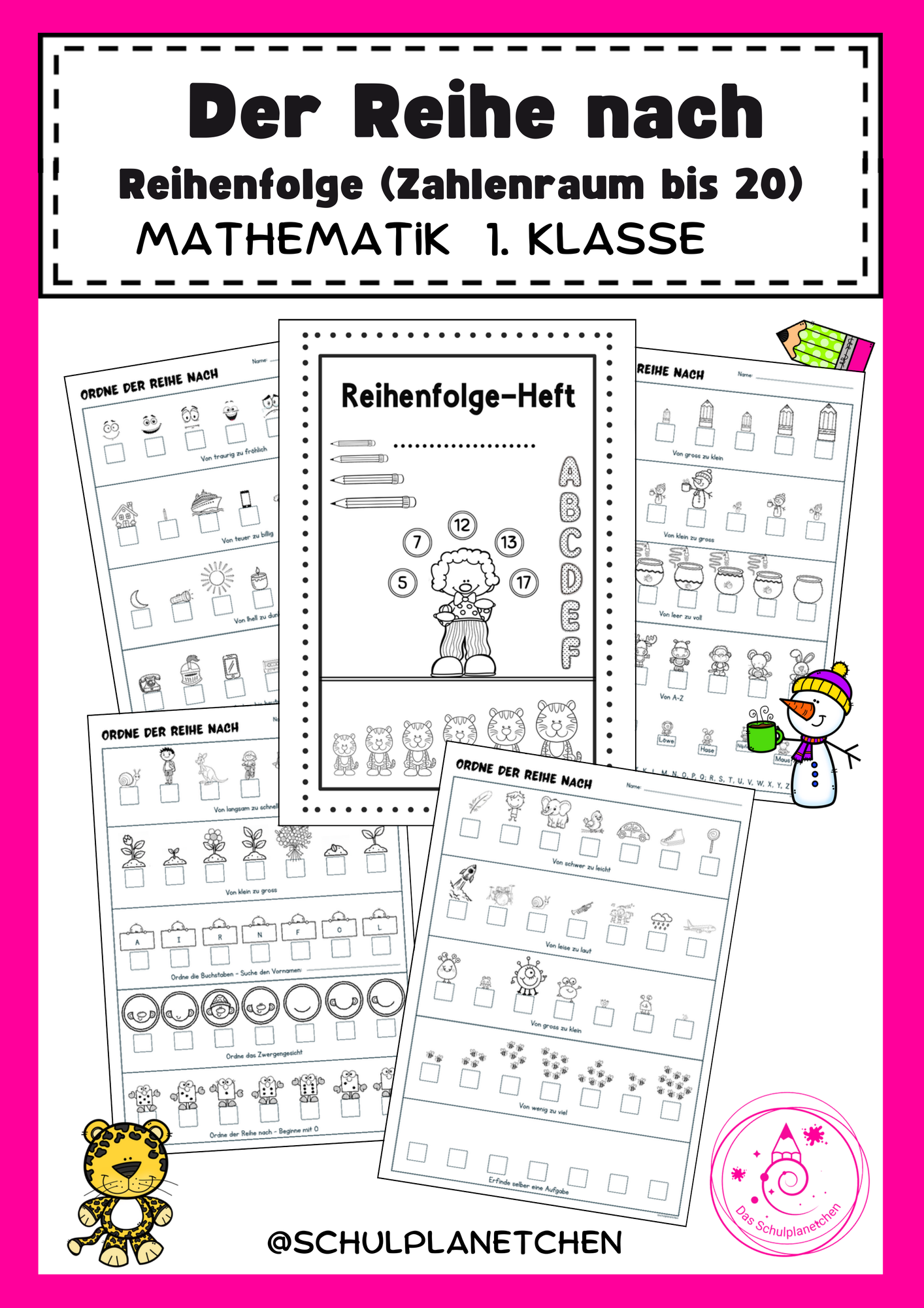 Der Reihe nach - Reihenfolge (Zahlenraum bis 20) – Unterrichtsmaterial ...