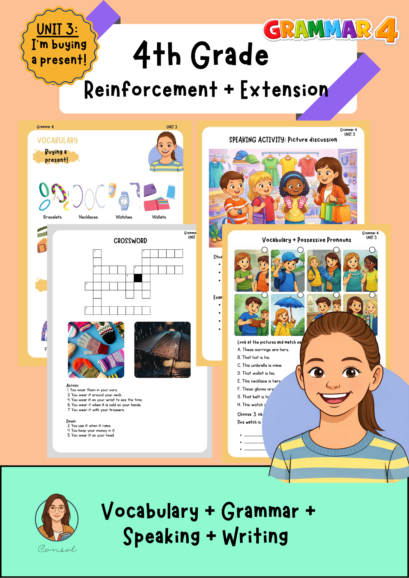 Grammar 4 (Unit 3: I'm buying a present!) - material de la siguiente ...