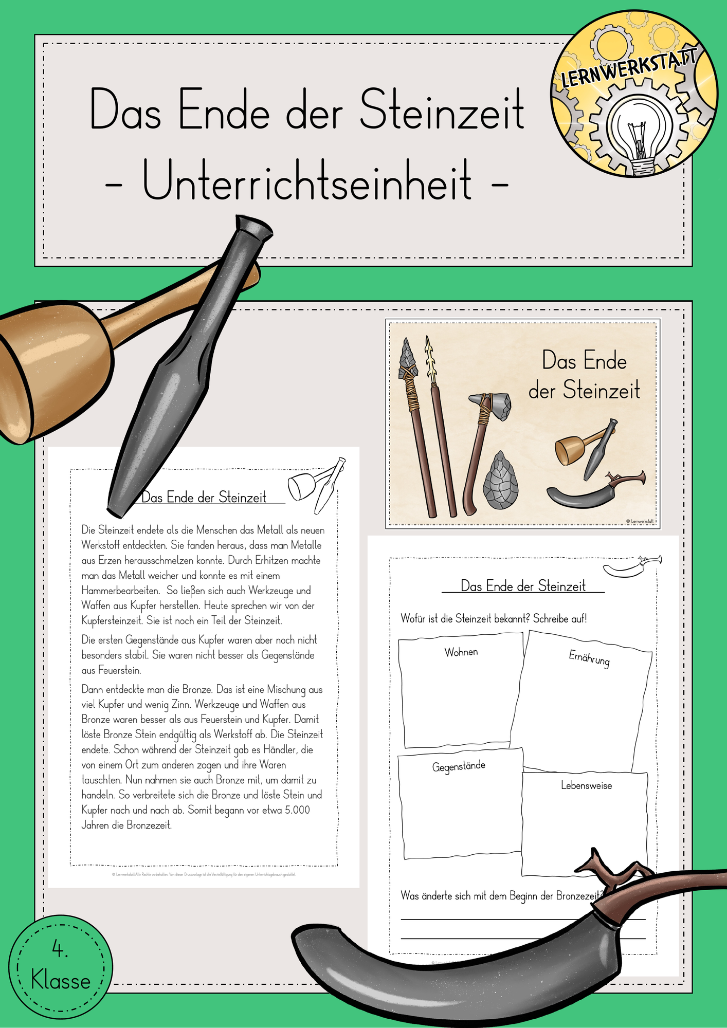 Ende der Steinzeit Unterrichtseinheit – Unterrichtsmaterial in den ...