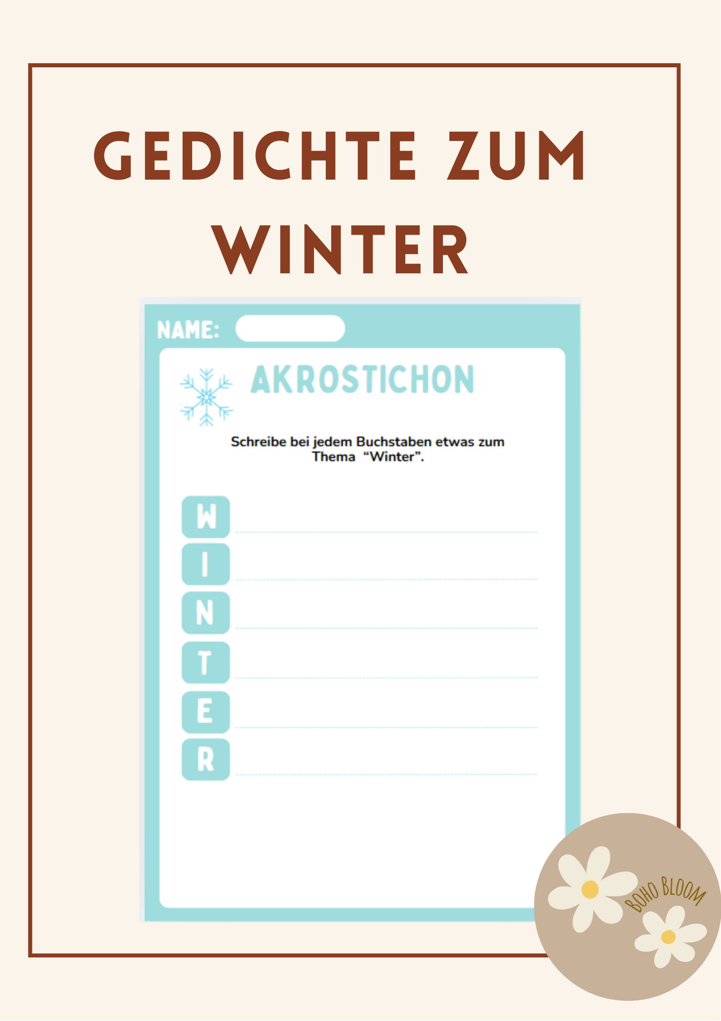 Gedichte zum Winter: Akrostichon/Elfchen/Reimgedicht ...