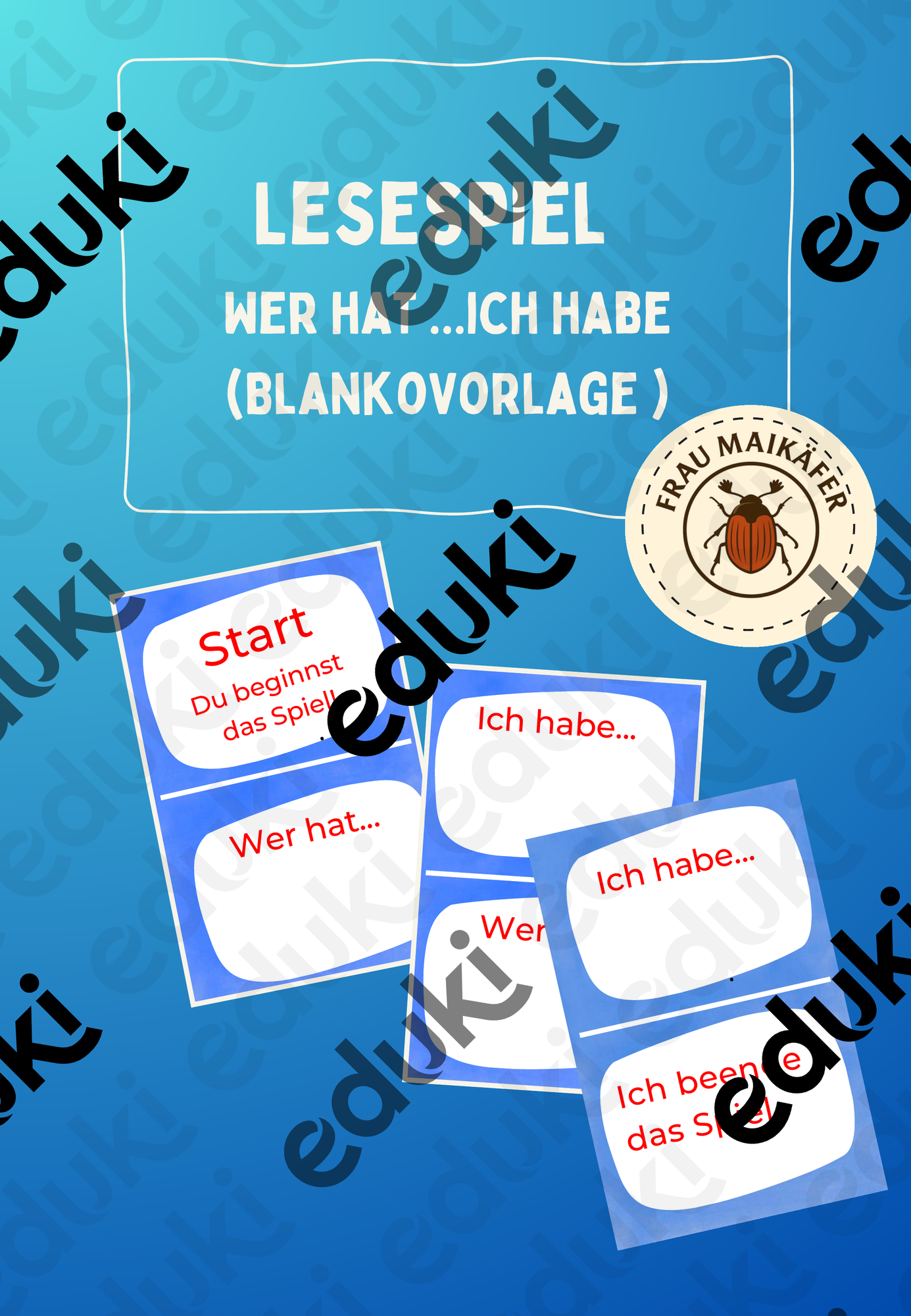 Lesespiel Wer hat... Ich habe ... (Blankovorlage) – Unterrichtsmaterial ...