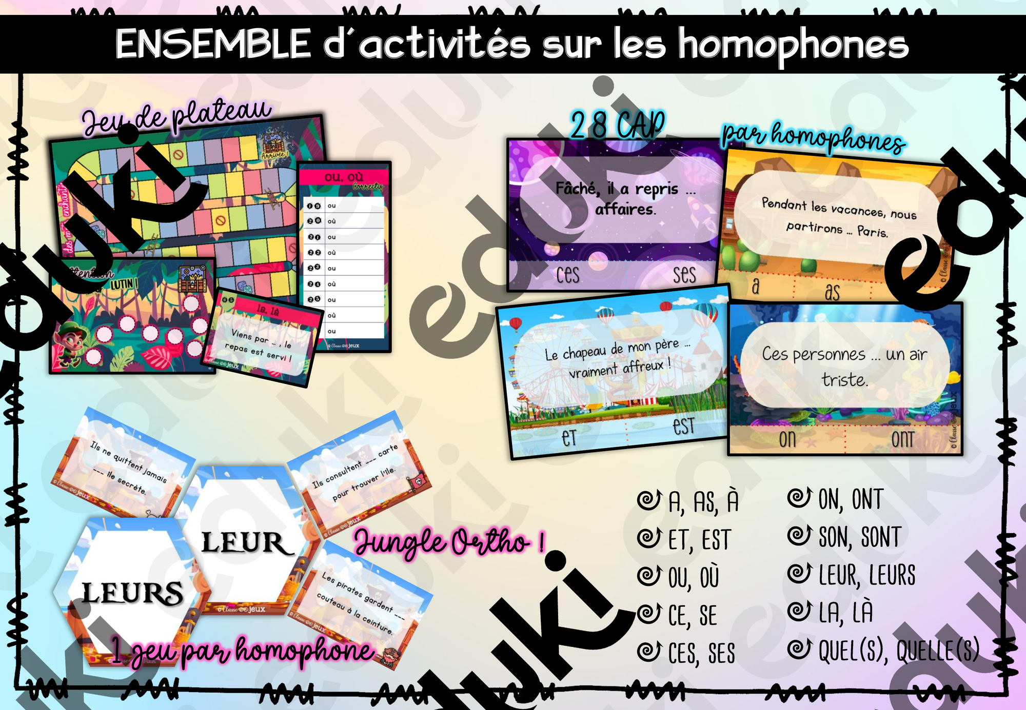 Ensemble d'activités sur les homophones - Ressource pédagogique pour ...