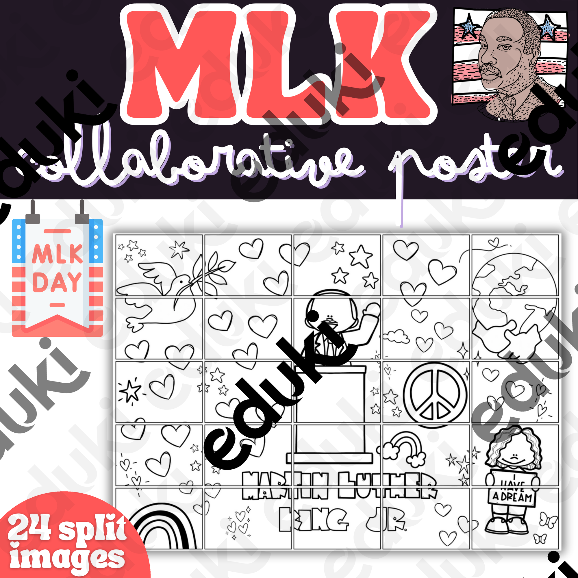 Martin Luther King Kollaborationsposter – Unterrichtsmaterial im Fach ...