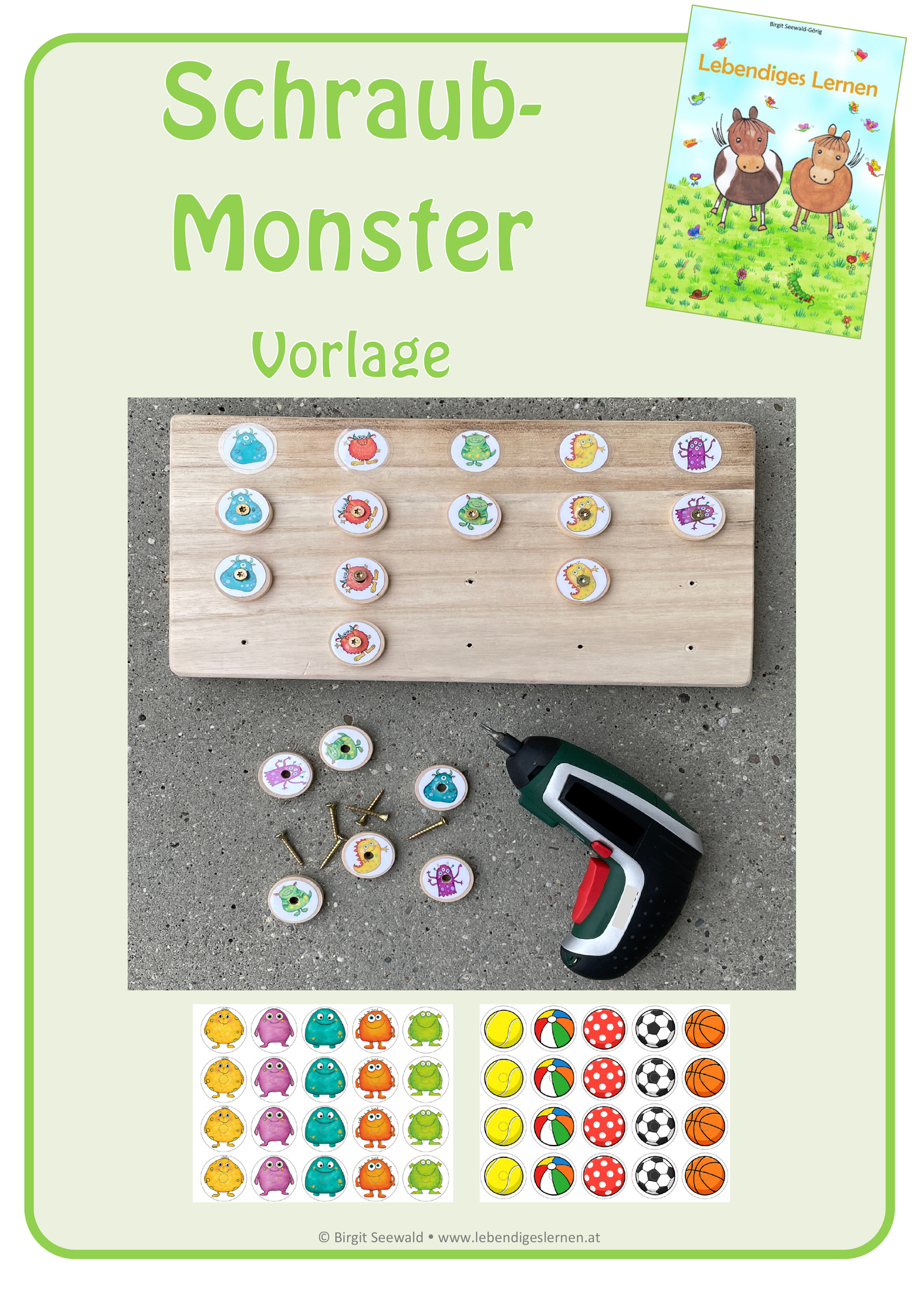 Schraub-Monster (Vorlage) – Unterrichtsmaterial in den Fächern ...