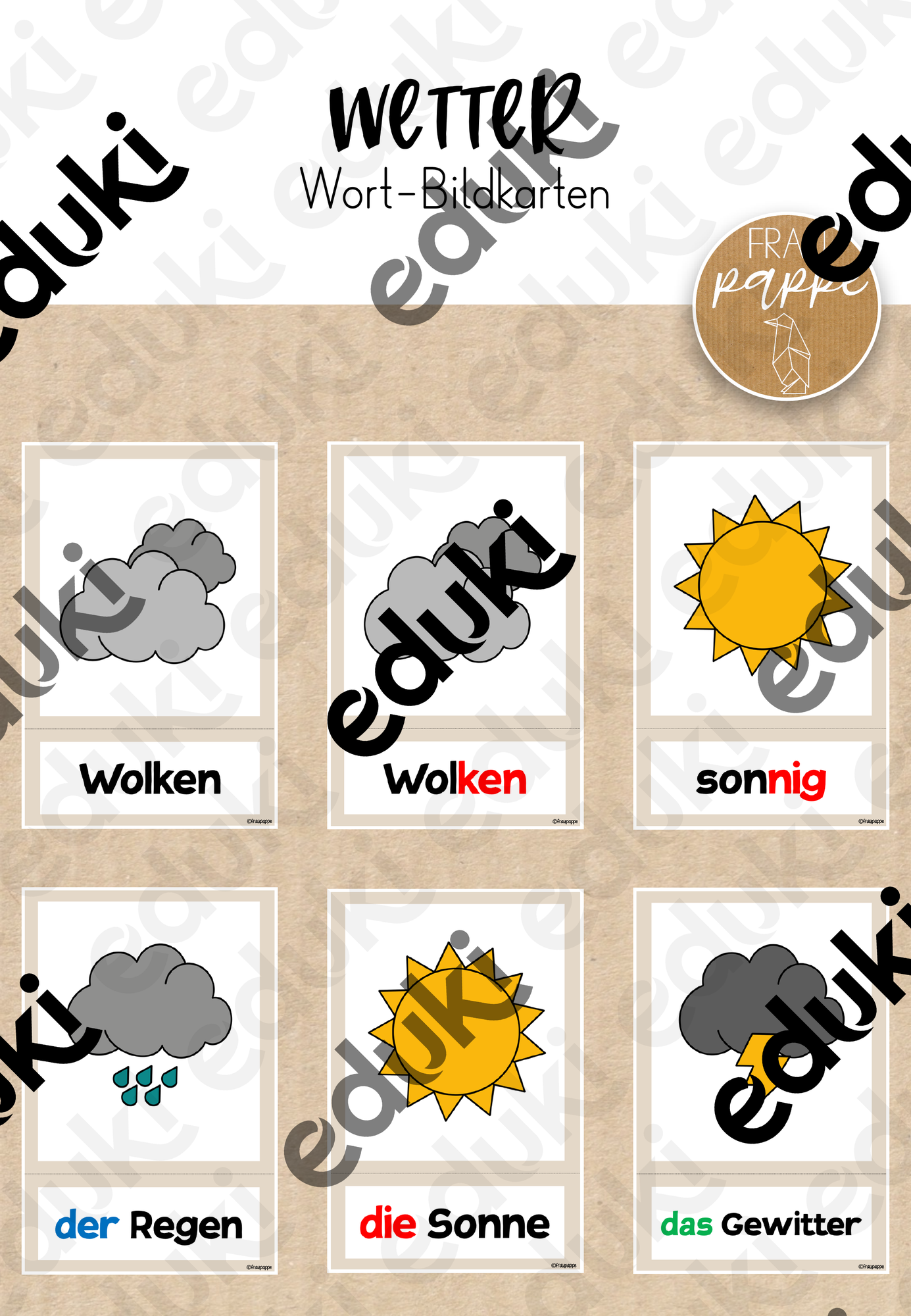 Wetter / Bildkarten / DaZ / DaF – Unterrichtsmaterial im Fach DaZ/DaF