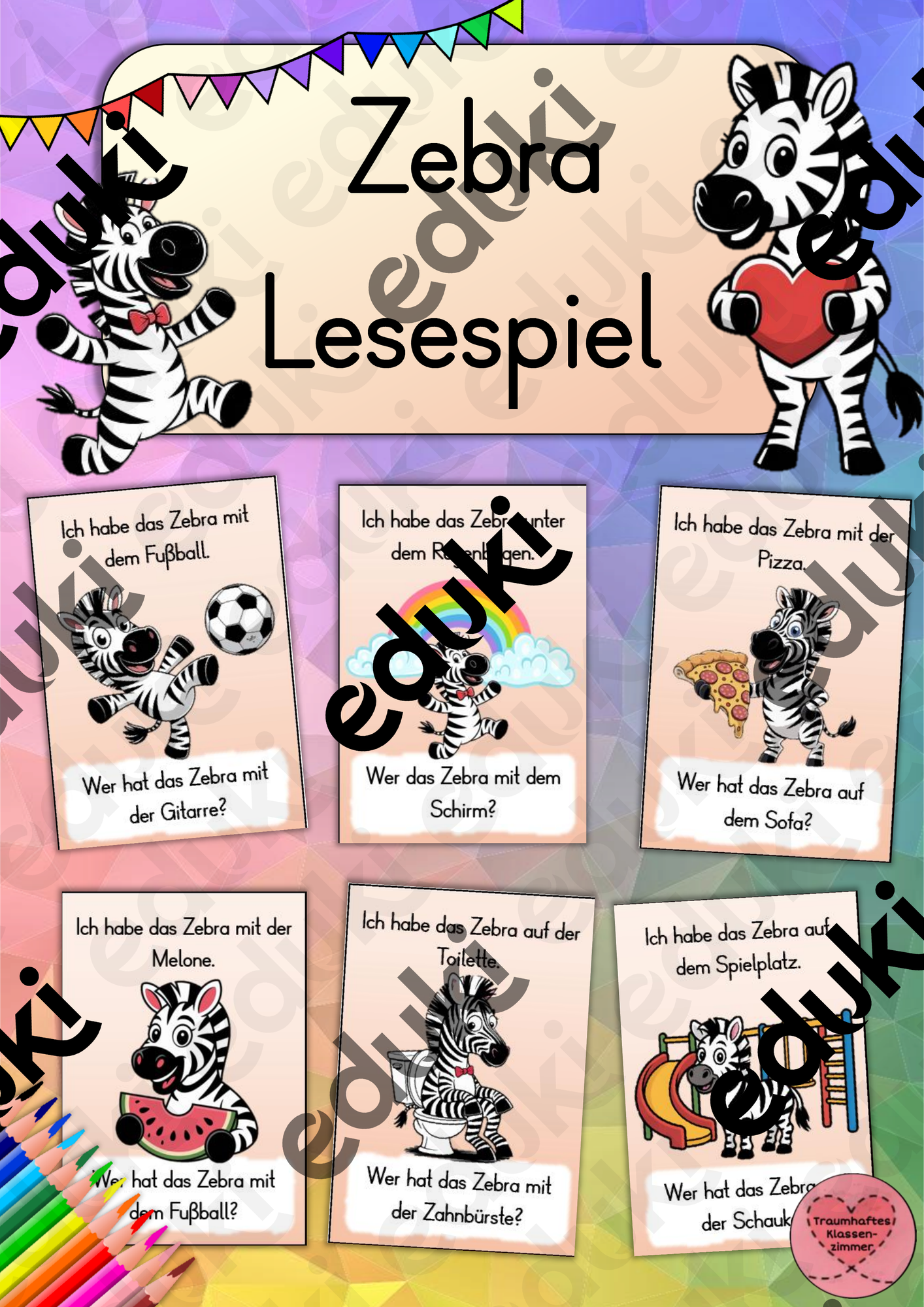 Zebra Lesespiel – Ich habe, wer hat? – Unterrichtsmaterial im Fach Deutsch