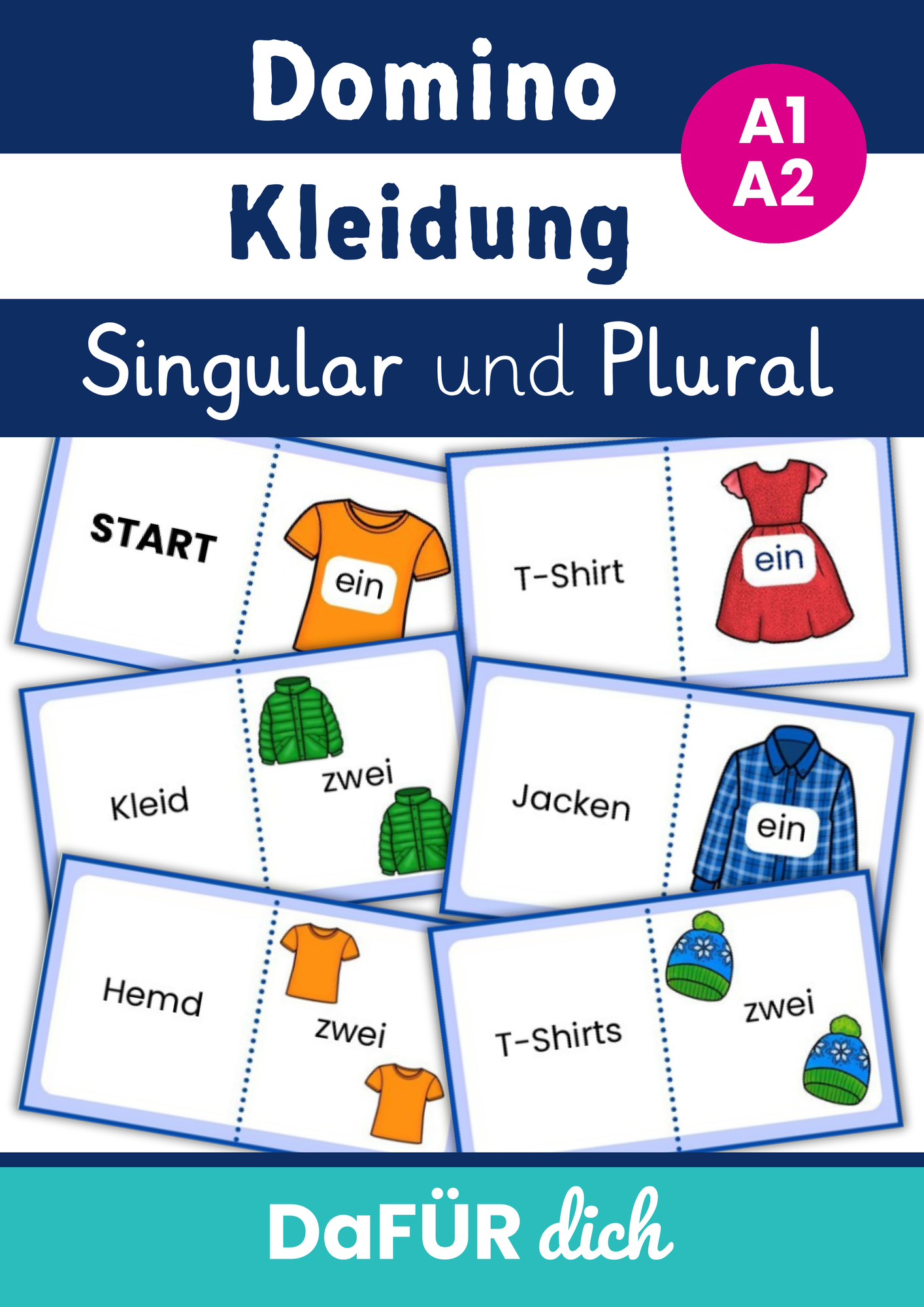 Kleidung | Spiel | Domino mit Plural und Singular | DaF DaZ ...
