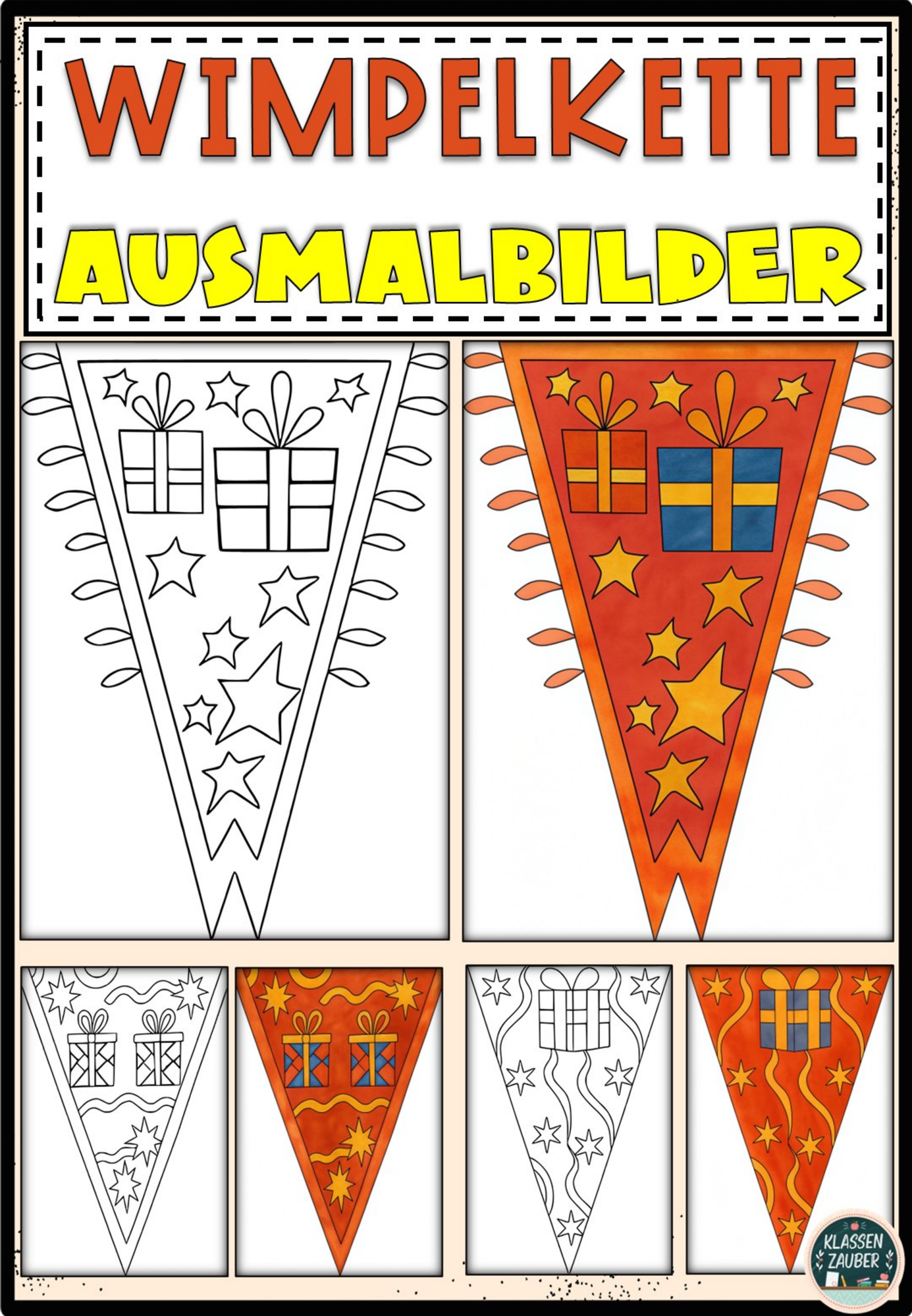 FREEBIE: Kostenloses Geschenk Wimpelkette Ausmalbilder ...