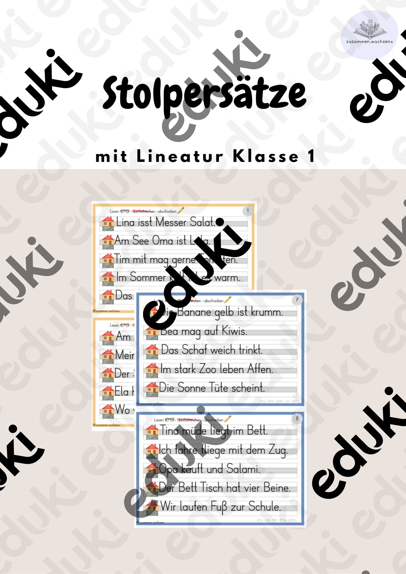 Stolpersätze mit Lineatur – Unterrichtsmaterial im Fach Deutsch