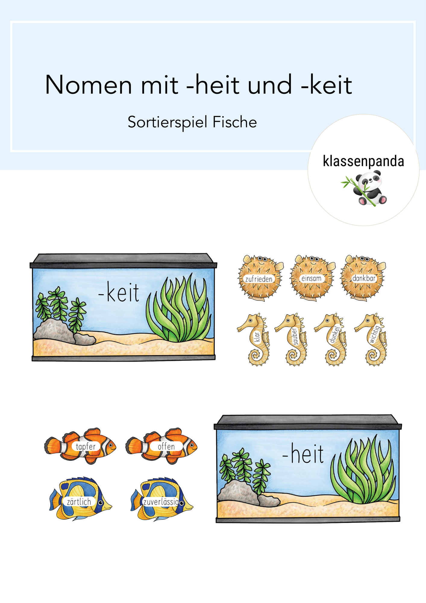 Nomen Mit Der Endung Heit Und Keit Sortierspiel Unterrichtsmaterial