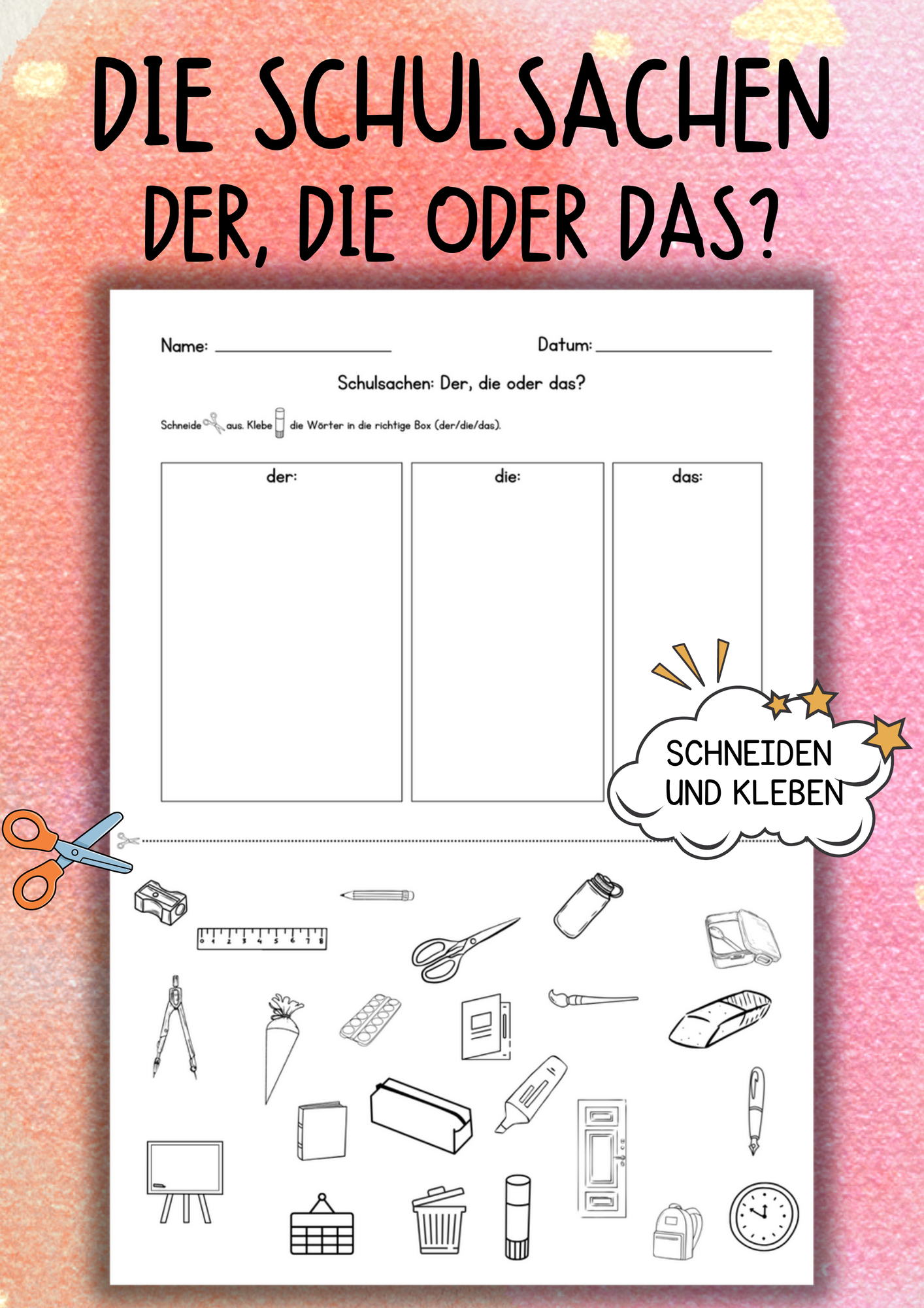 DaZ / DaF / Deutsch Grundschule - Grammatik - Schule - Der, die oder ...