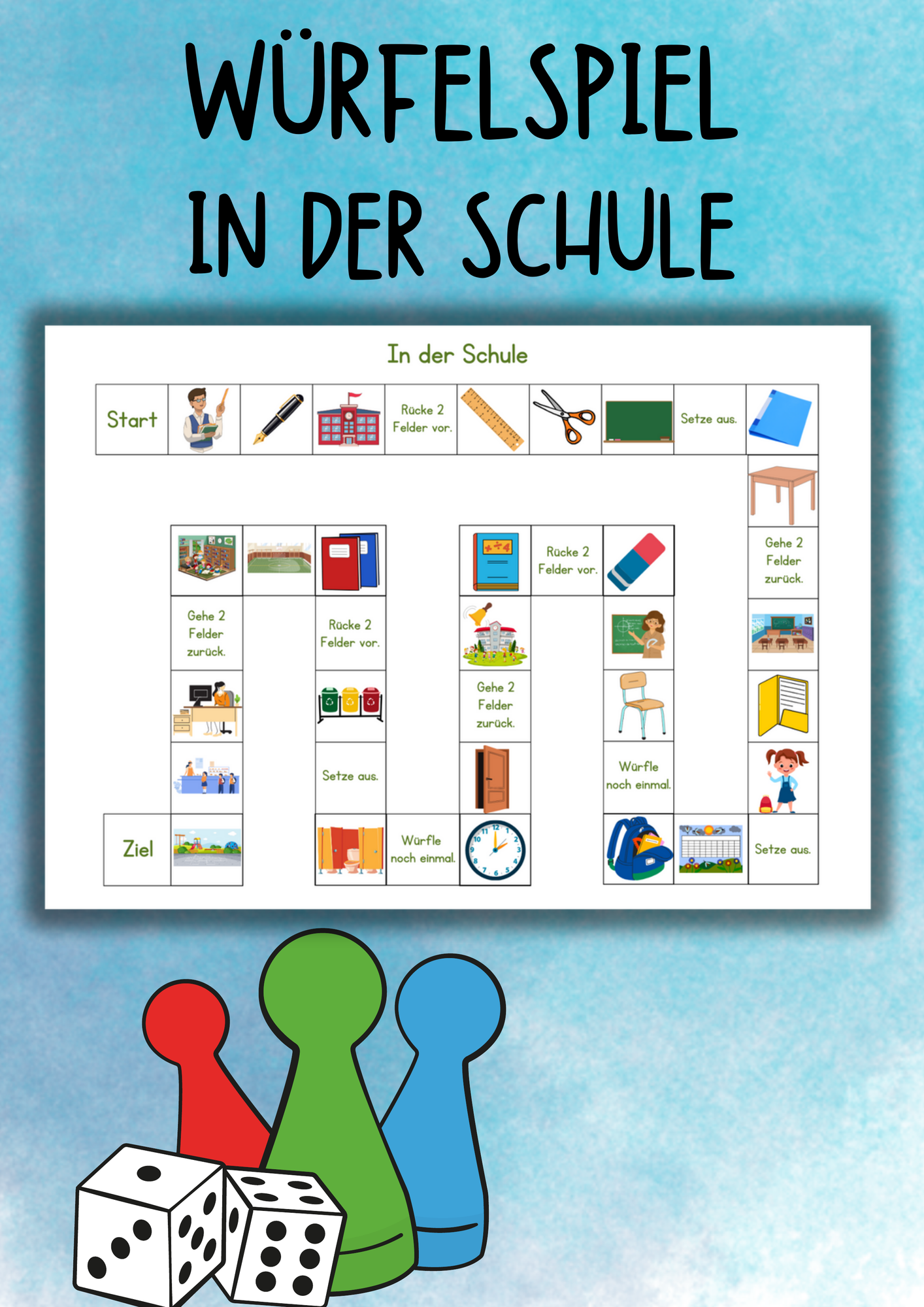 DaZ / DaF / Deutsch Grundschule - Sprechen - Schule - Brettspiel ...