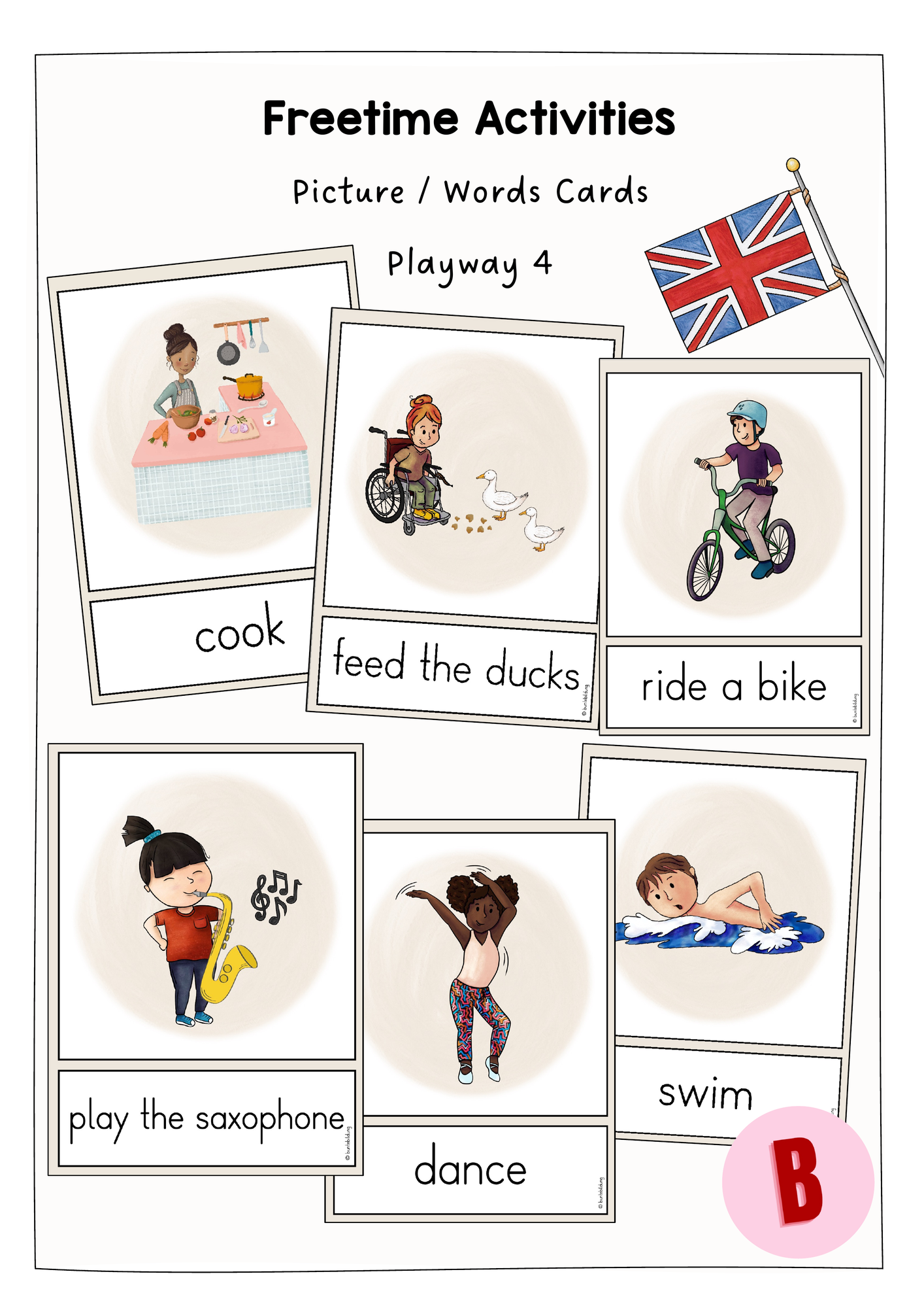 Picture / Word Cards - Freetime Activities (Playway 4 ...