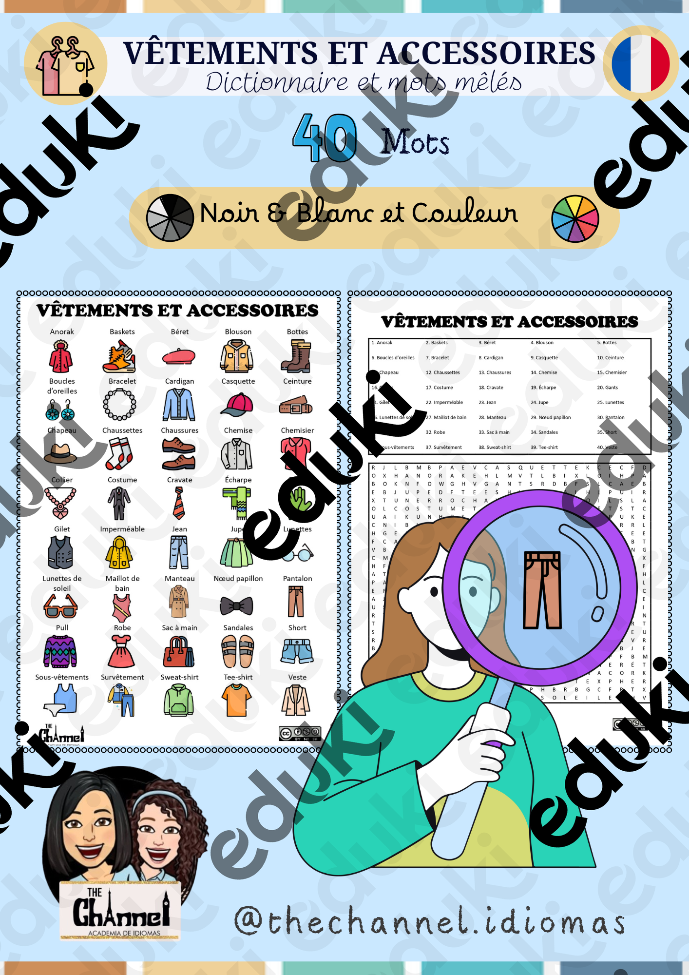 VÊTEMENTS ET ACCESSOIRES – Dictionnaire et mots mêlés - Ressource ...