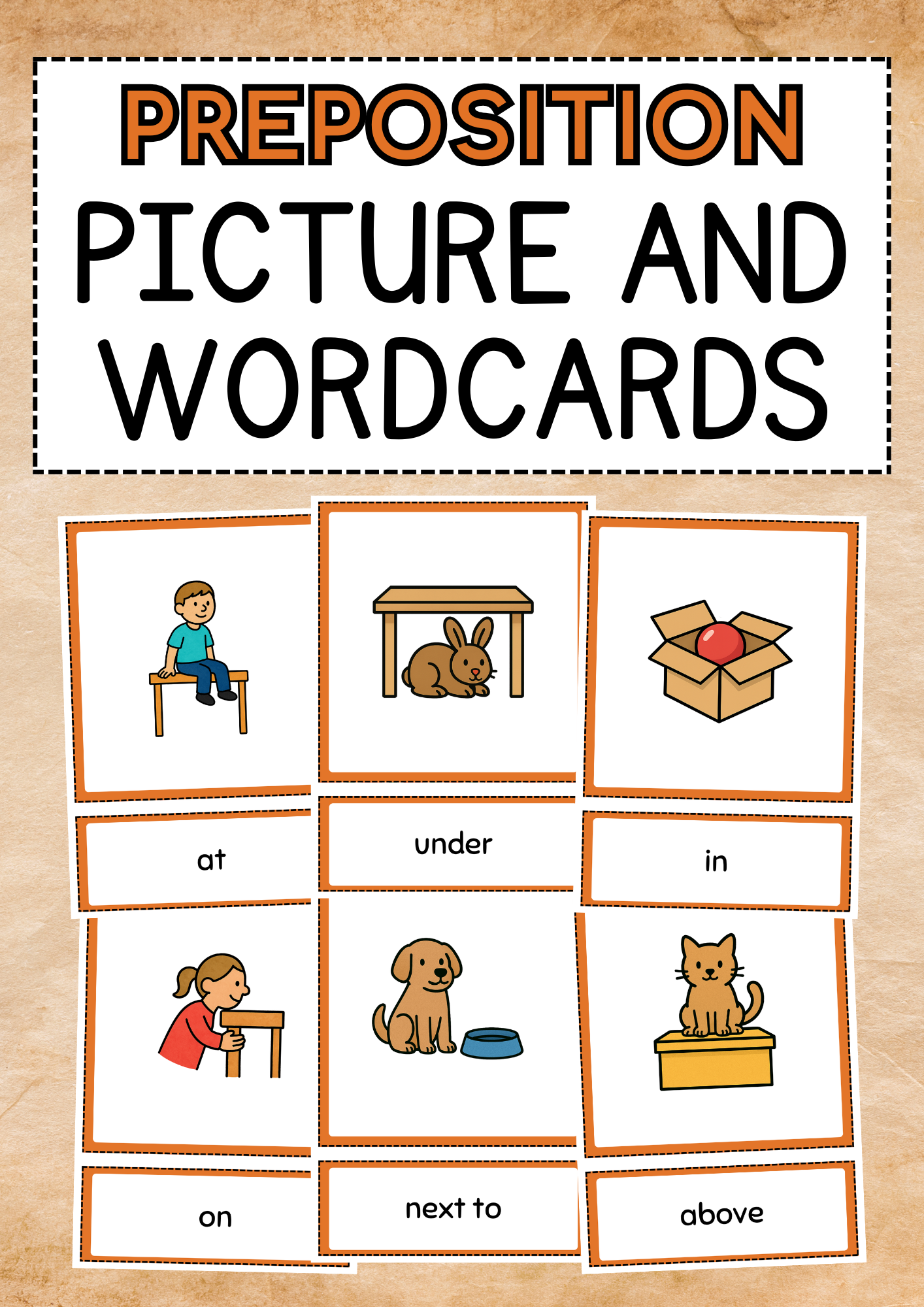 PREPOSITION - PICTURE & WORD CARDS (Englisch Bildkarten ...