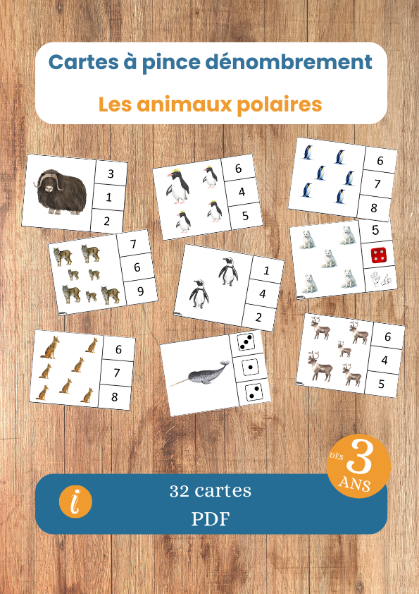 Cartes à pince – Dénombrement – Animaux polaires - Ressource ...