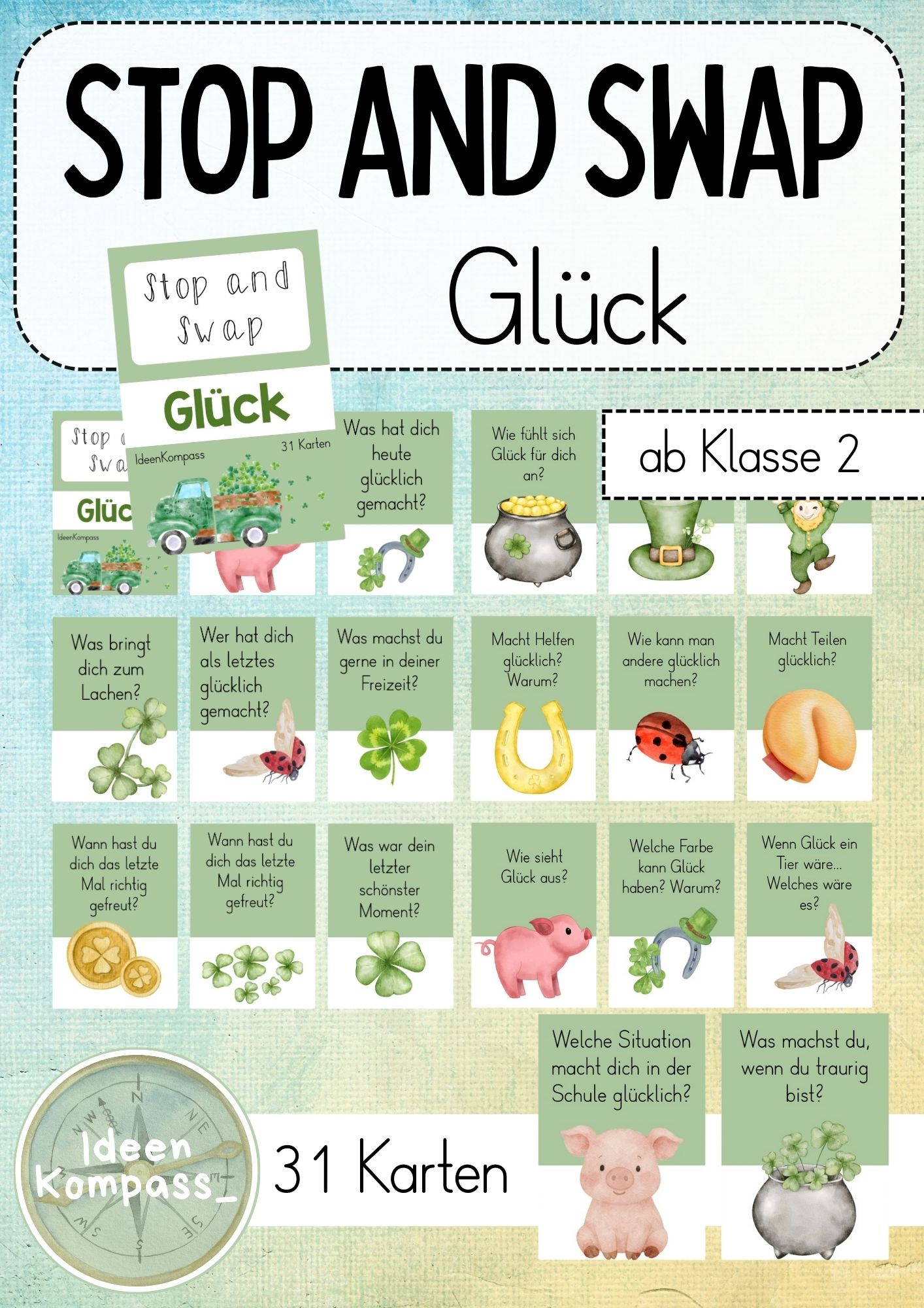 Stop and Swap Glück - 31 Karten (Quiz) – Unterrichtsmaterial im Fach ...