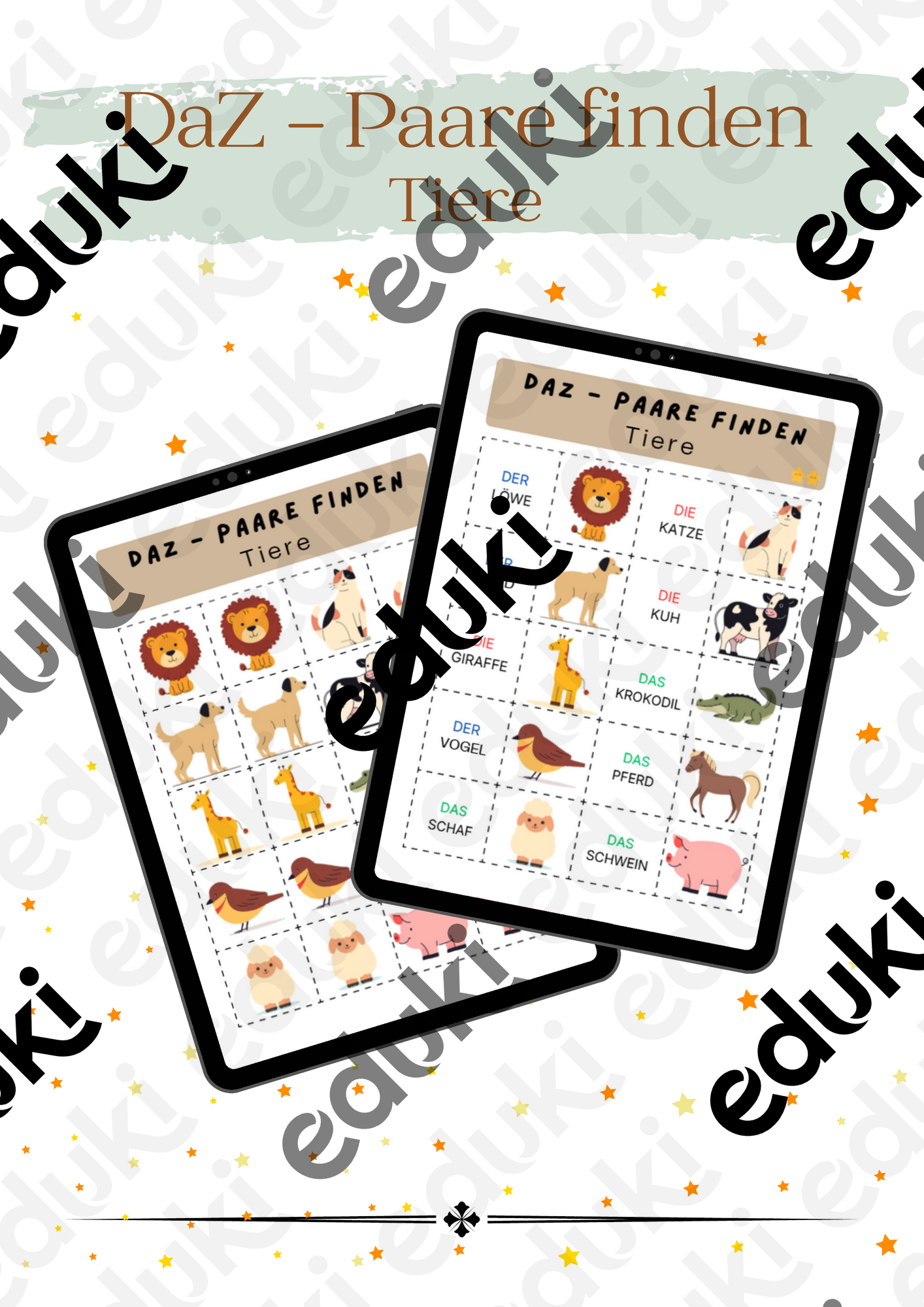 Deutsch als Zweitsprache (DaZ) - Paare finden - Tiere ...