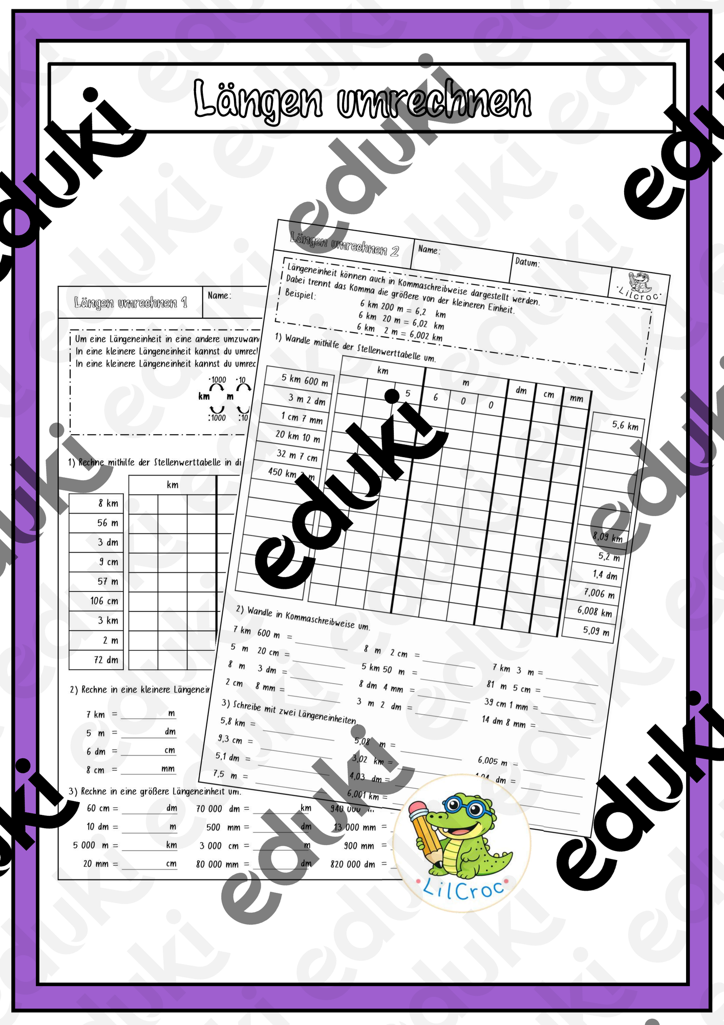 Längen umrechnen – Unterrichtsmaterial im Fach Mathematik