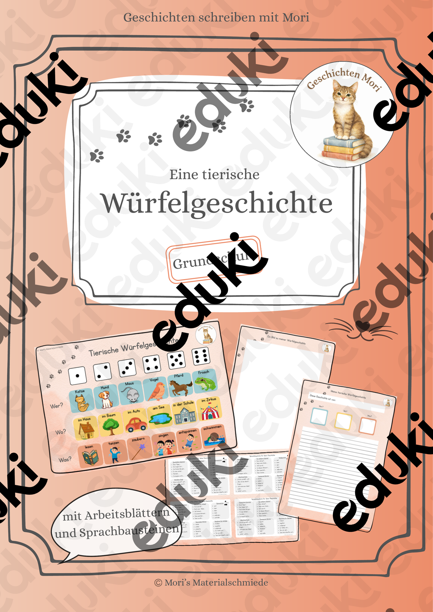 Tierische Würfelgeschichte - kreatives Schreiben - mit Sprachbausteinen ...