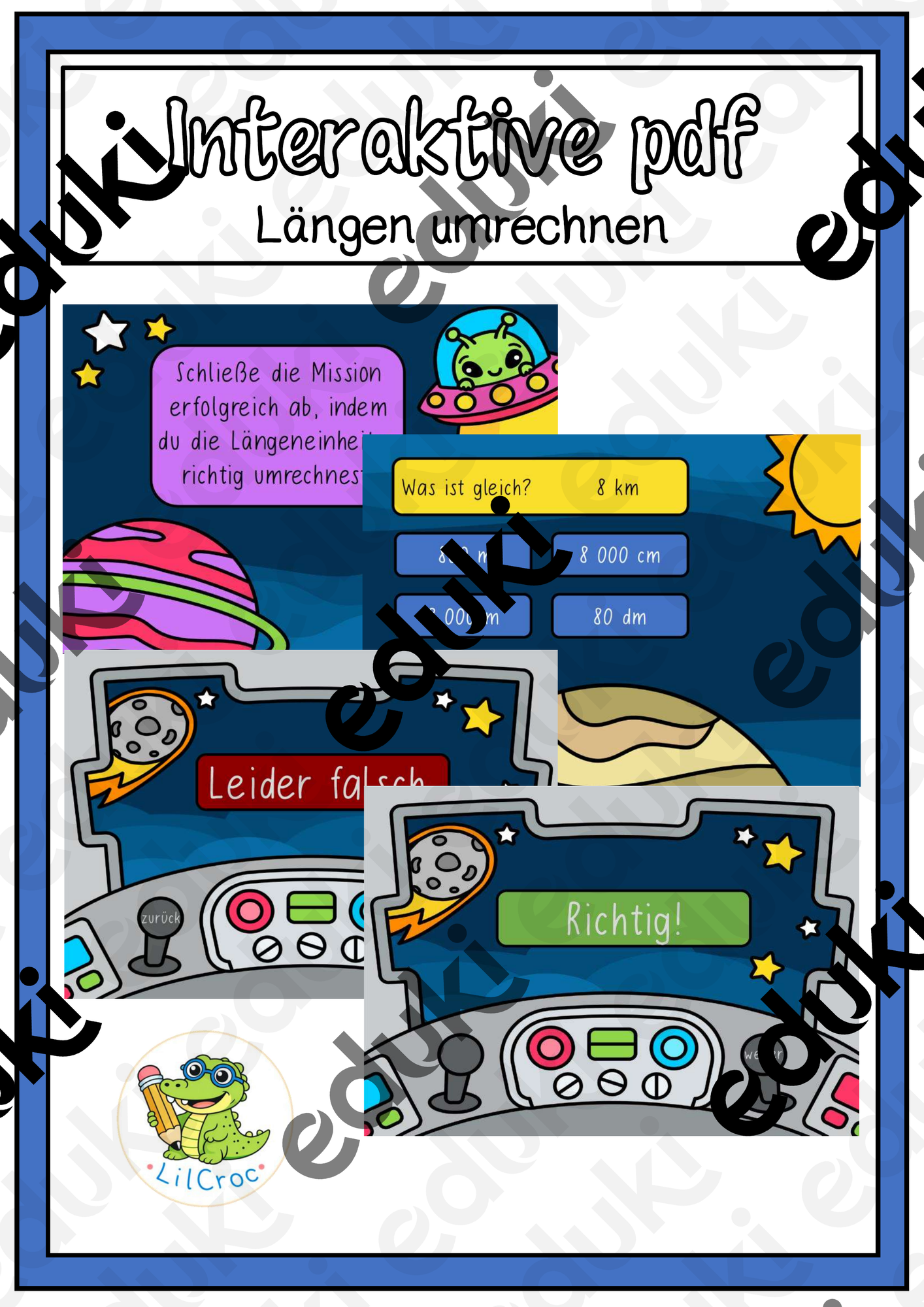 interaktive pdf - Längen umrechnen – Unterrichtsmaterial im Fach Mathematik